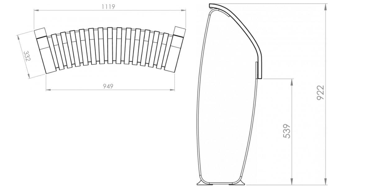 NOVA C PERCH Backless wooden stand-up bench By Green Furniture Concept ...
