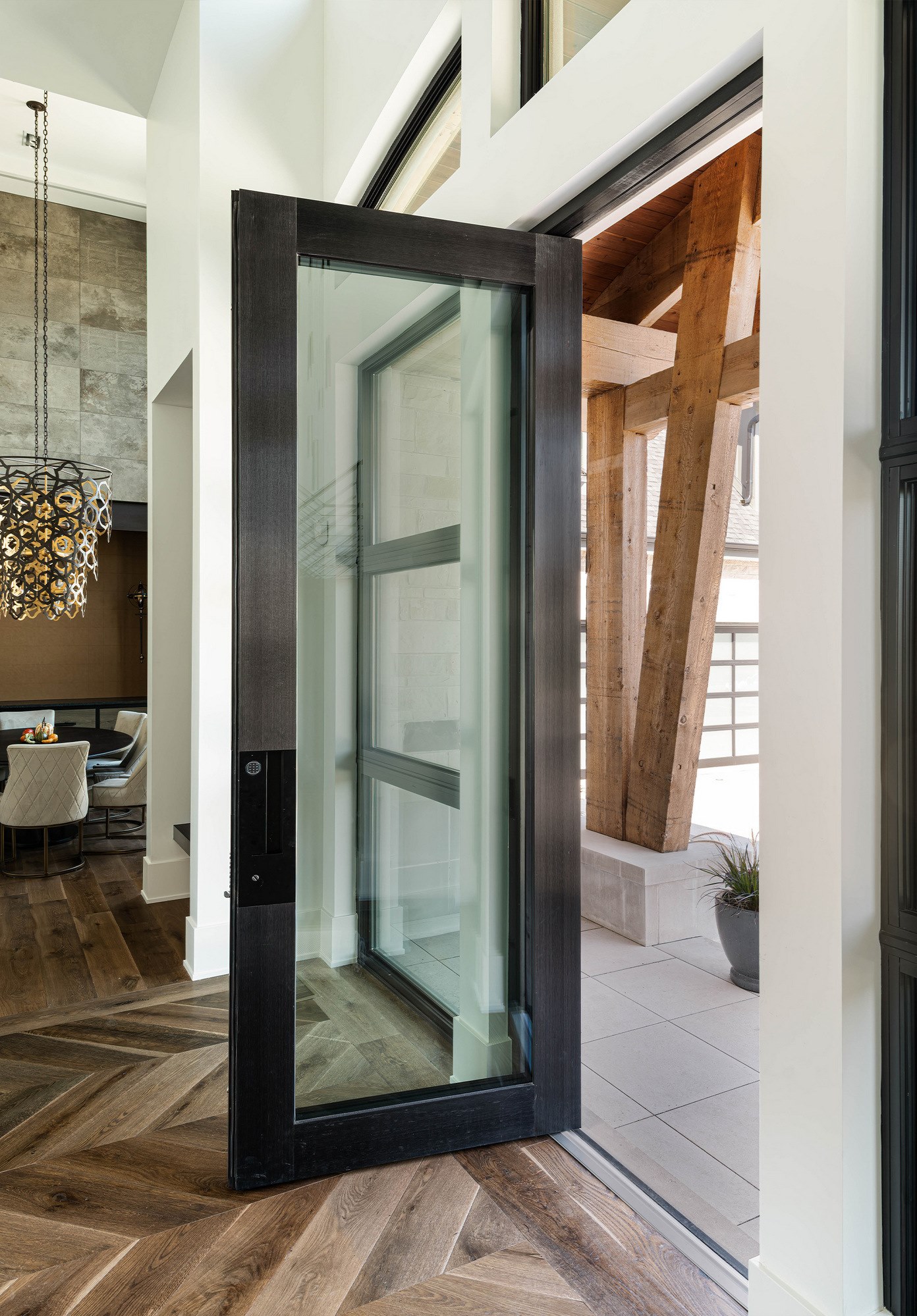 Pivot safety door with thermal insulation glass NOVA | Pivoting door ...