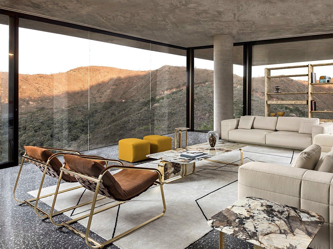 NOVA Low rectangular marble coffee table By HESSENTIA | design Luca Erba