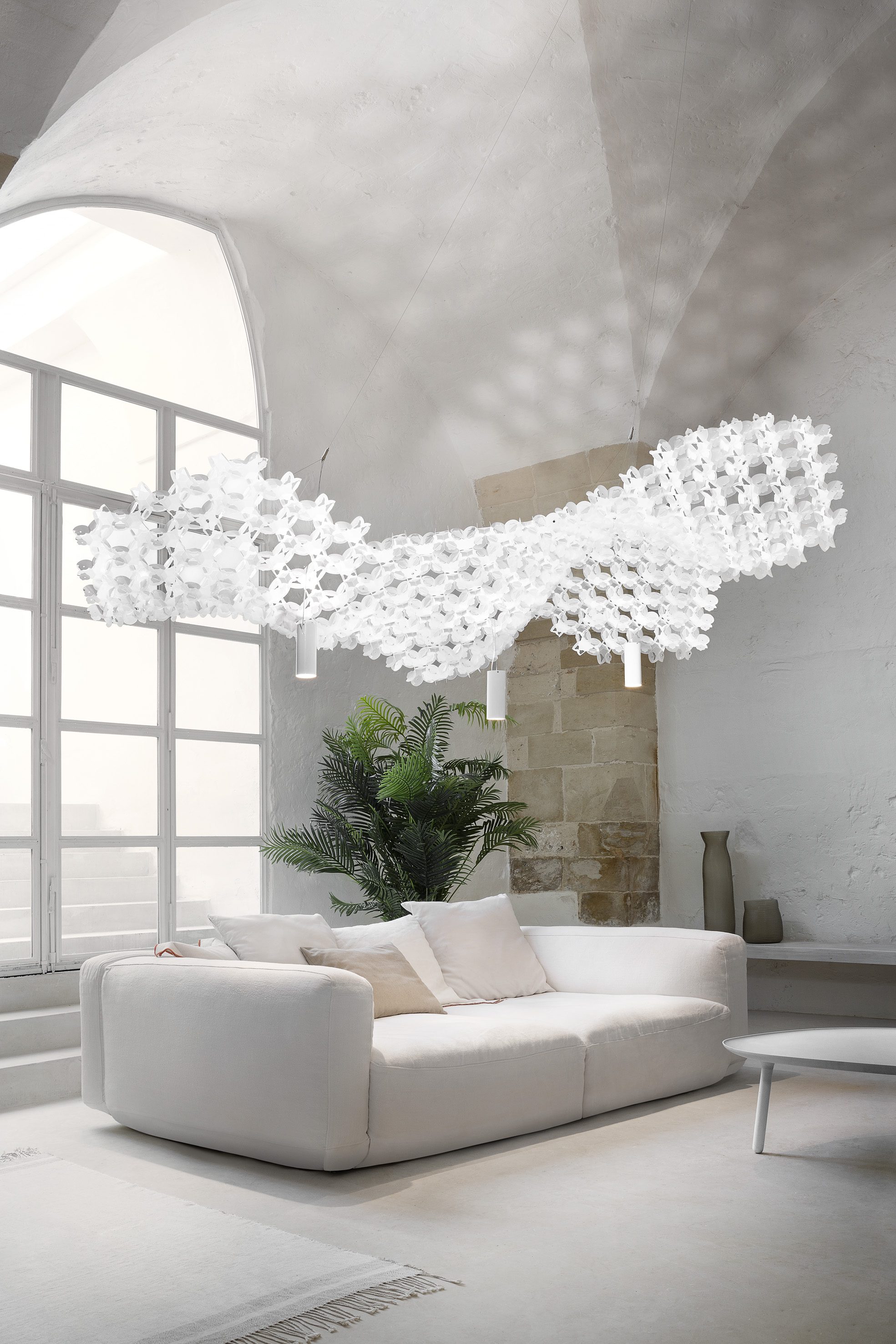 LED Opalflex® pendant lamp NUVEM By Slamp design Miguel Arruda