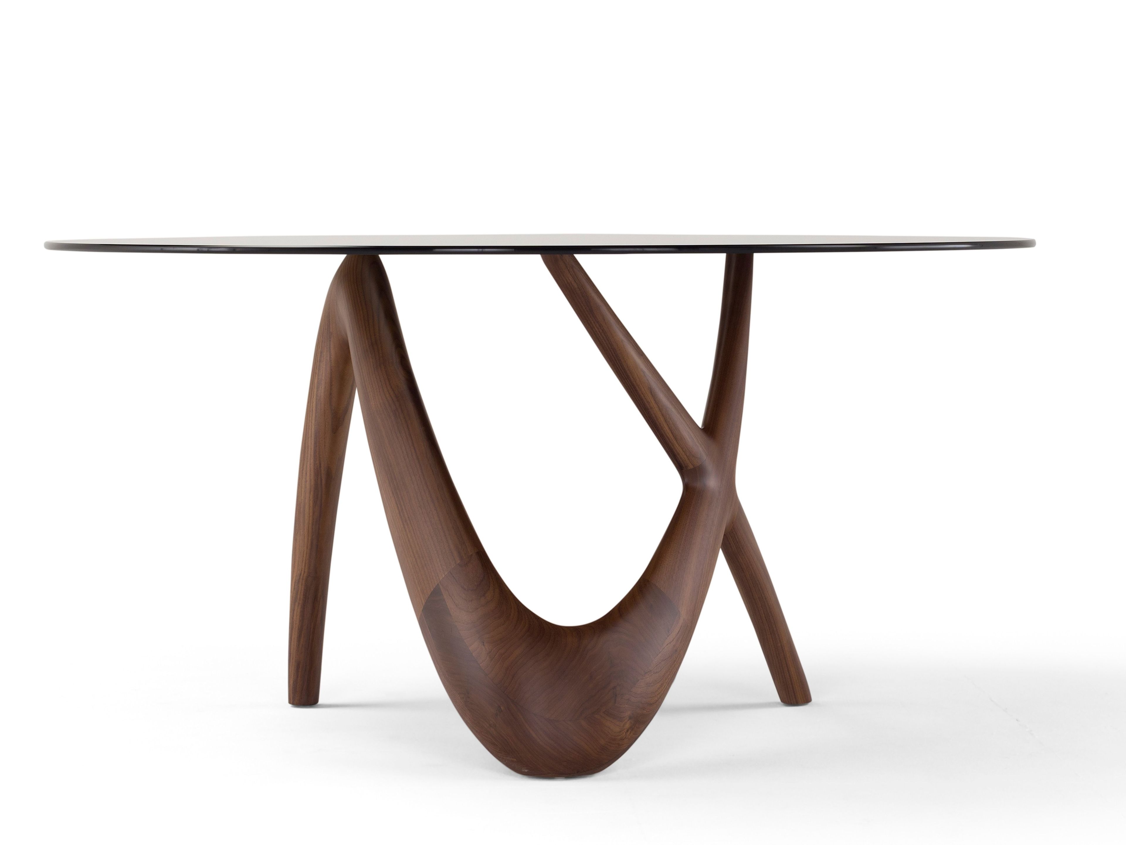 Round wood and glass table NX | Round table Nx Collection By AMURA ...