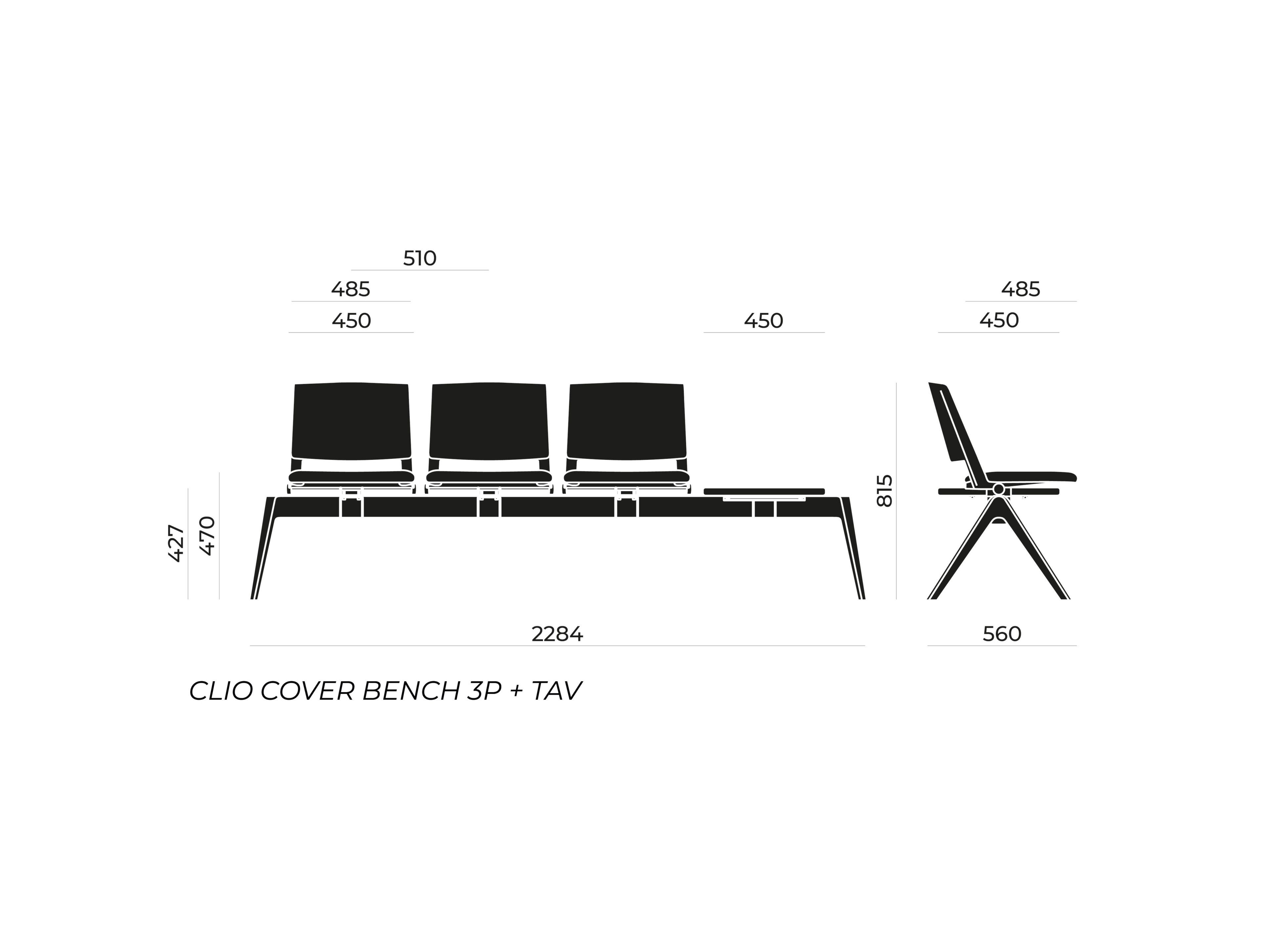 CLIO COVER BENCH Beam seating By Nahu