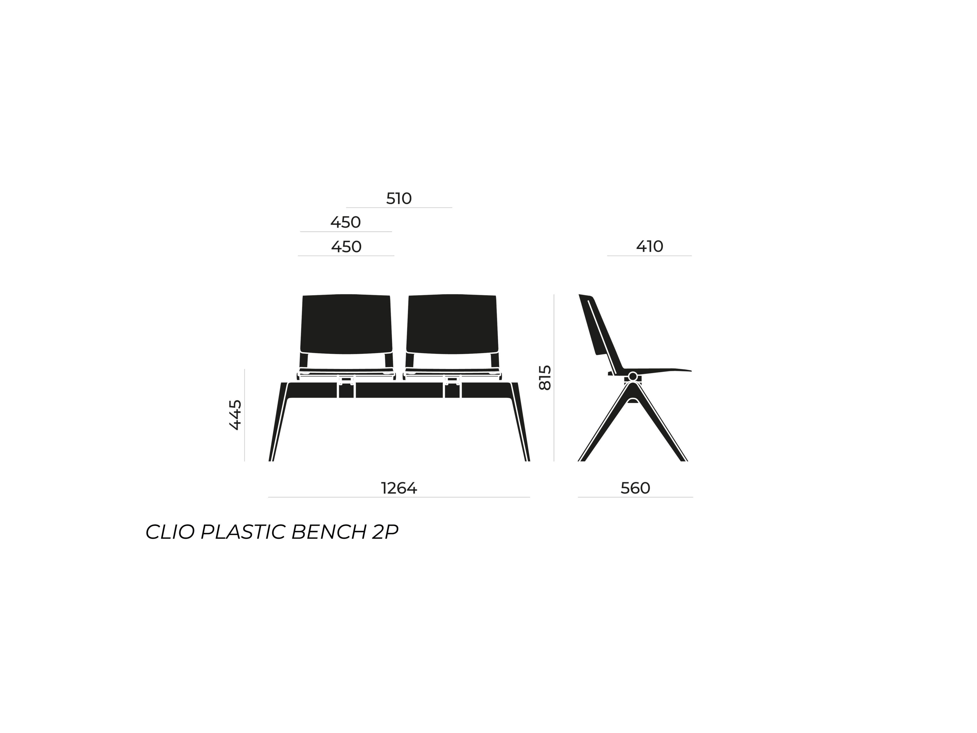 CLIO PLASTIC BENCH Beam seating By Nahu