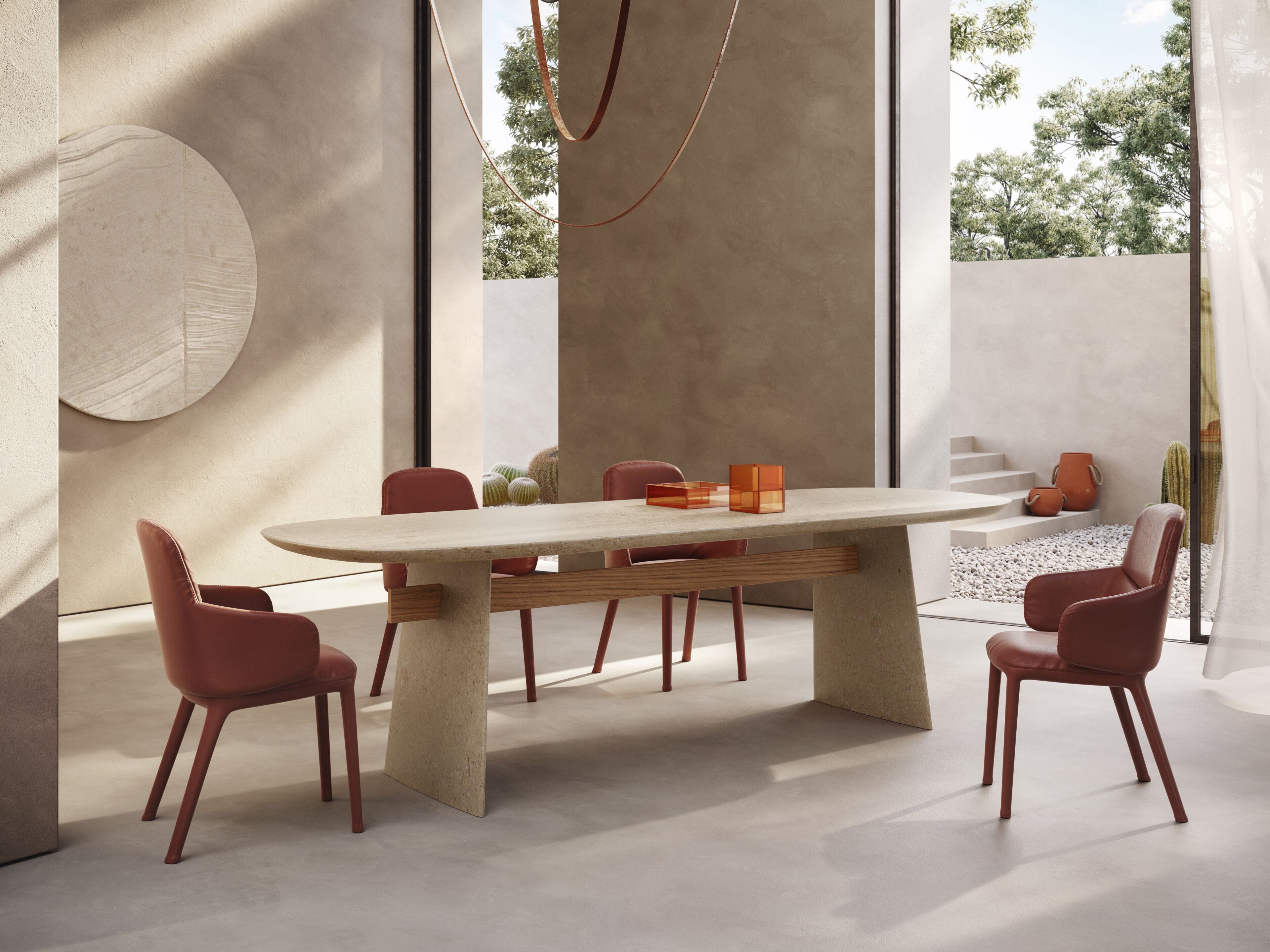 ADAM Wooden dining table By Natuzzi Italia | design Marcel Wanders