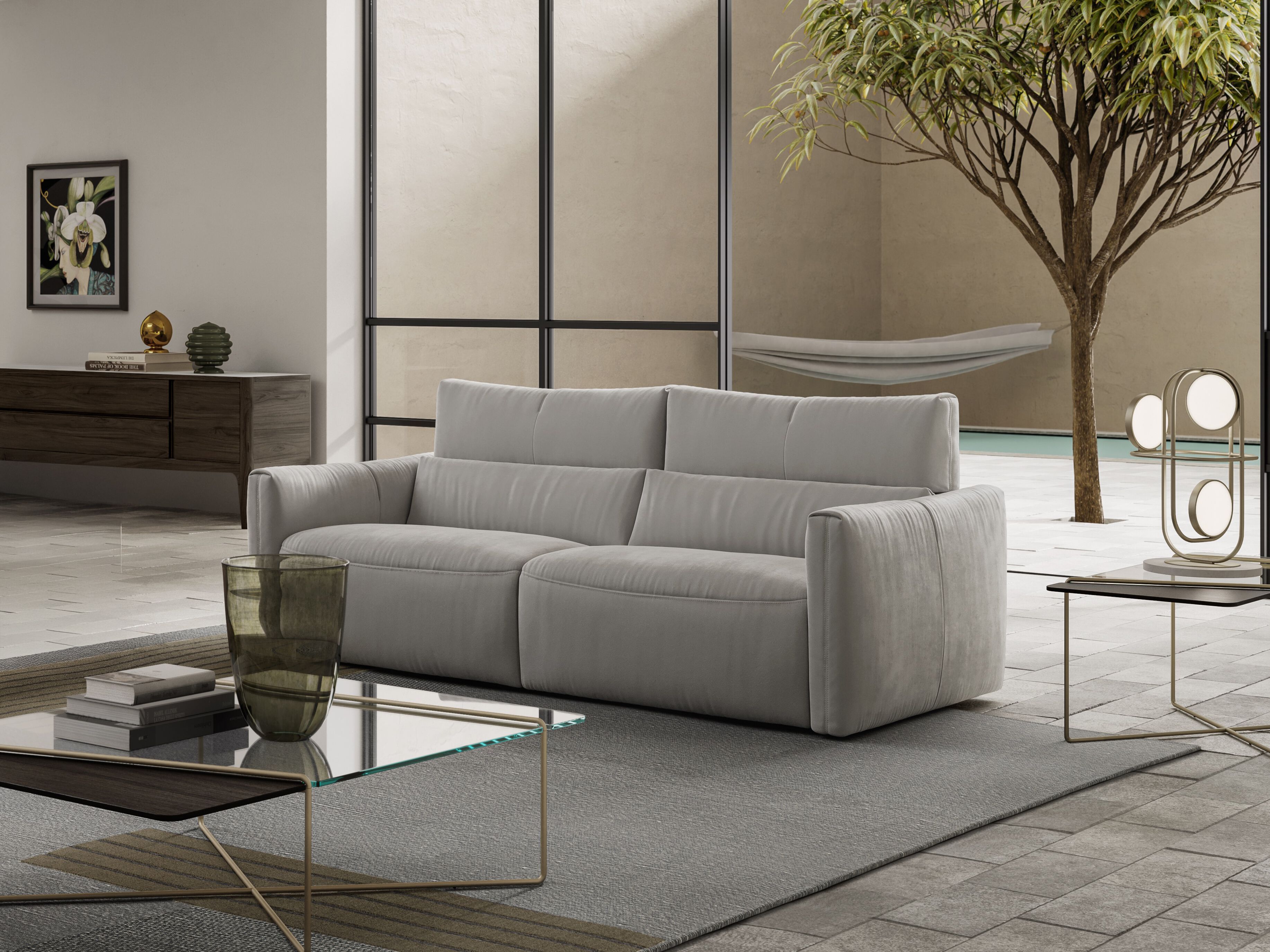 GALAXY 2 seater recliner fabric sofa By Natuzzi Italia