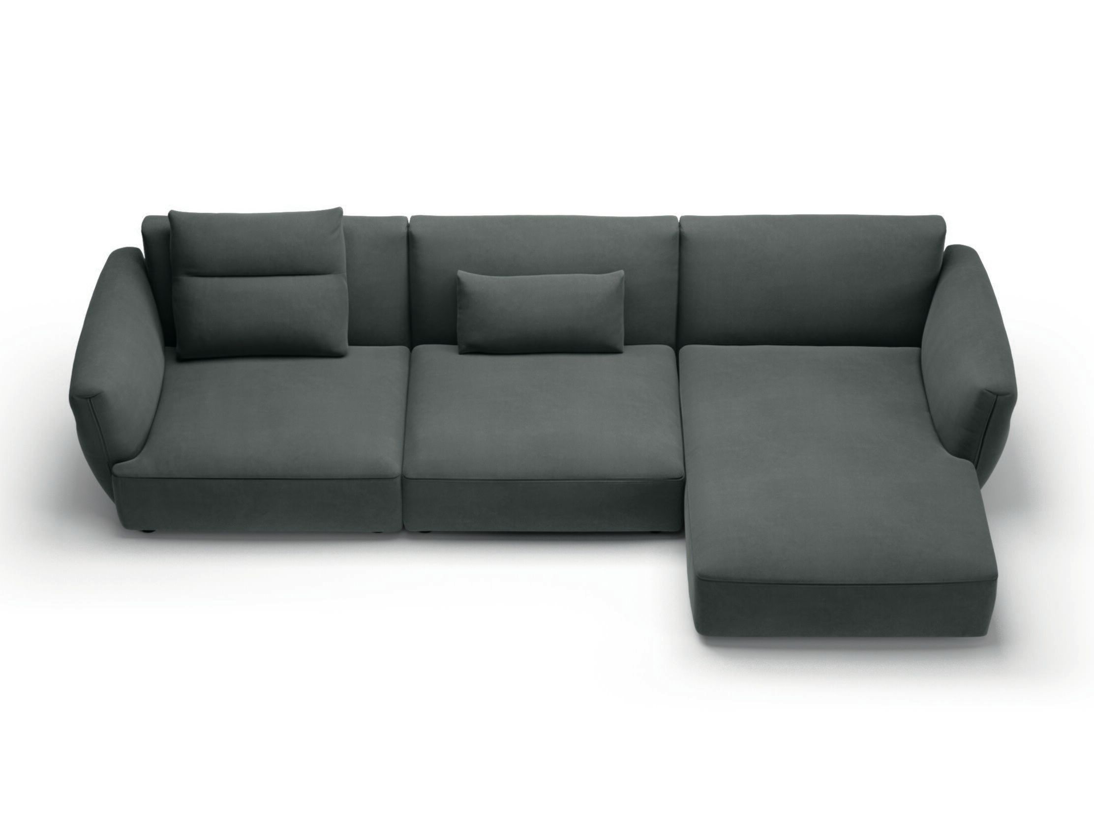HERMAN 3 seater fabric sofa with chaise longue By Natuzzi Italia ...