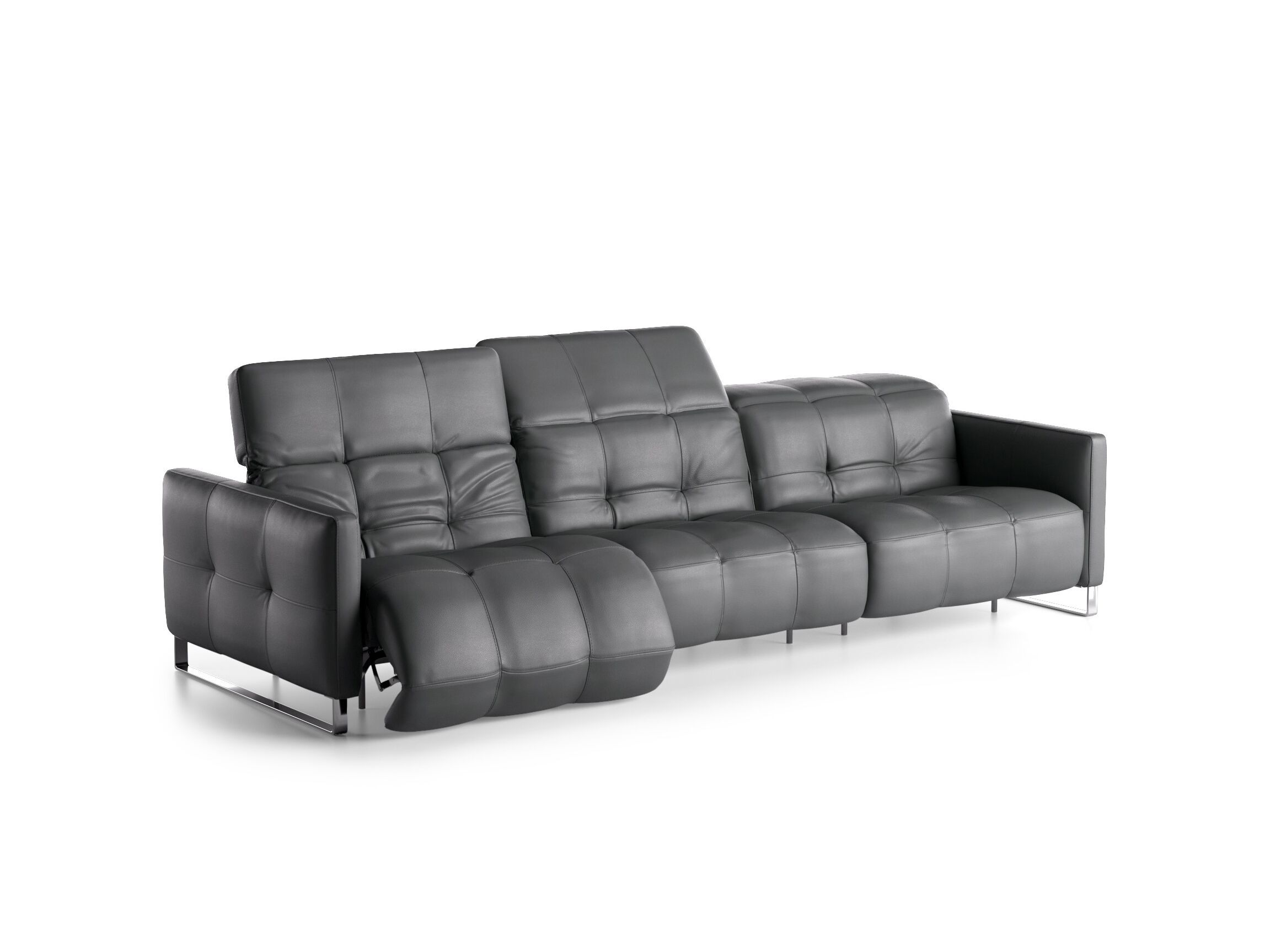 PHILO 3 seater recliner leather sofa with electric motion By Natuzzi Italia