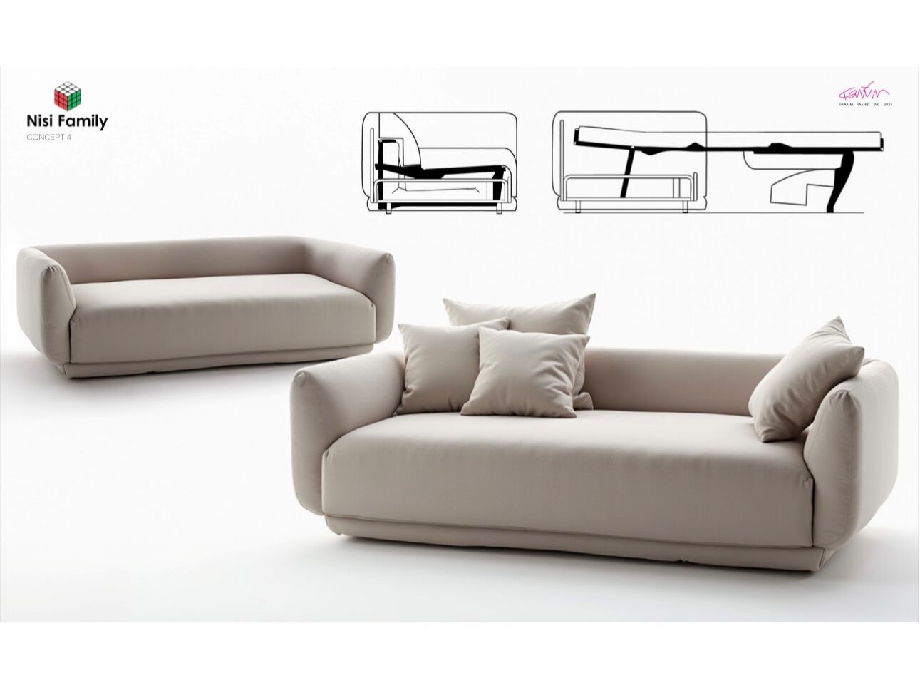 POETIC OUTDOOR - CONCEPT 4 Sofa bed By Nisi Family