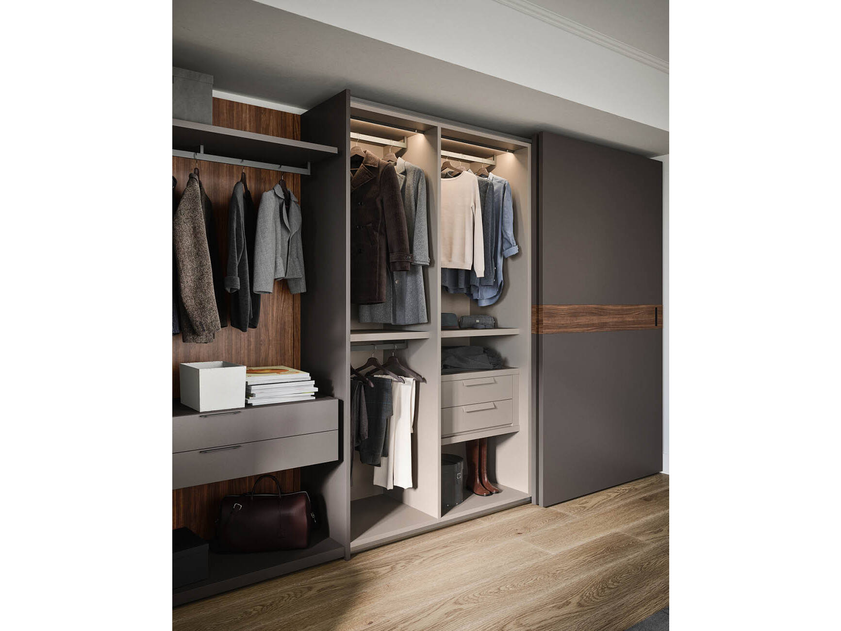 CLASS Wardrobe with coplanar doors By Novamobili
