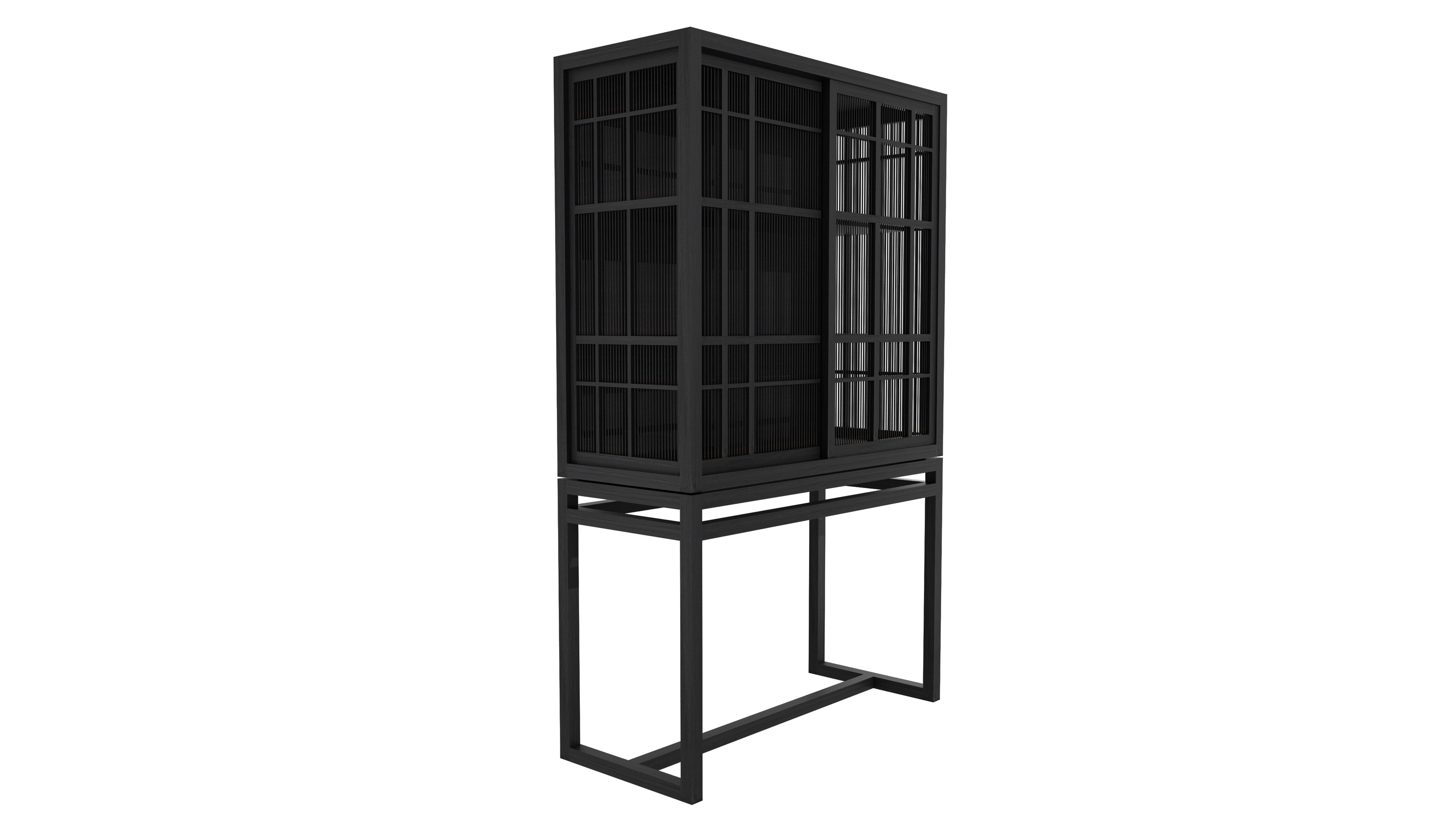 Oak highboard with sliding doors OAK BURUNG By Ethnicraft design Carlos ...