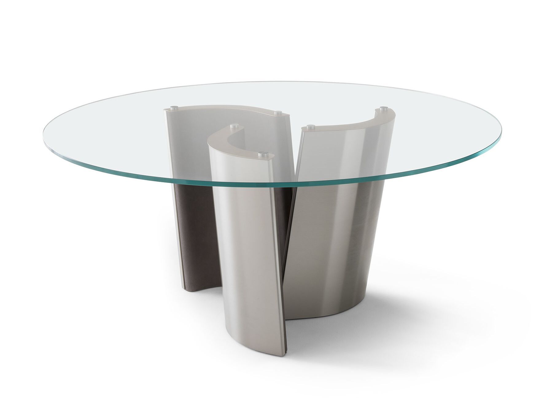 MADISON PM4010/1 Table ronde en acier et verre By OAK