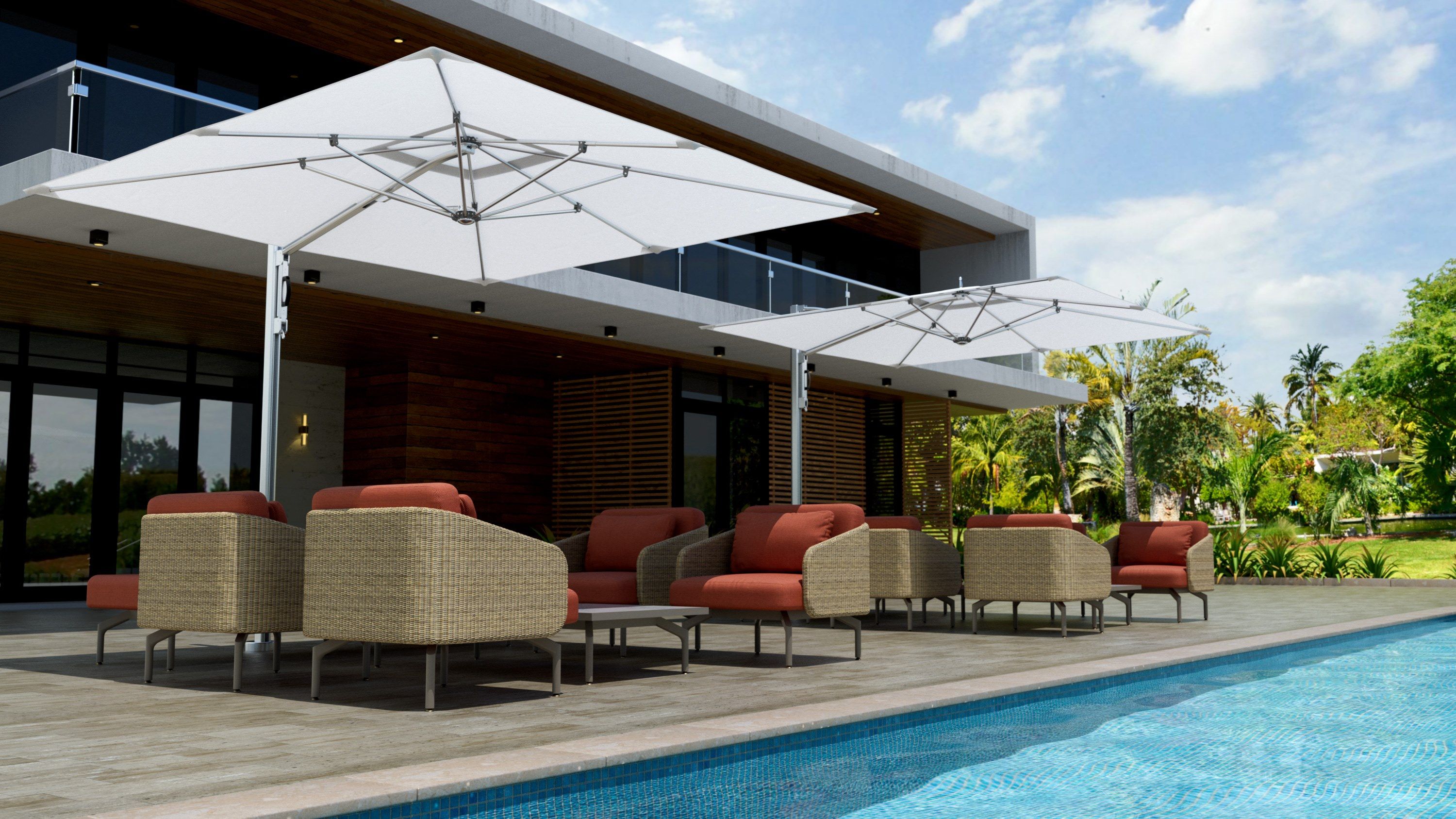 OCEAN MASTER M1 CANTILEVER - CLASSIC Garden umbrella By Tuuci | design Dougan Clarke