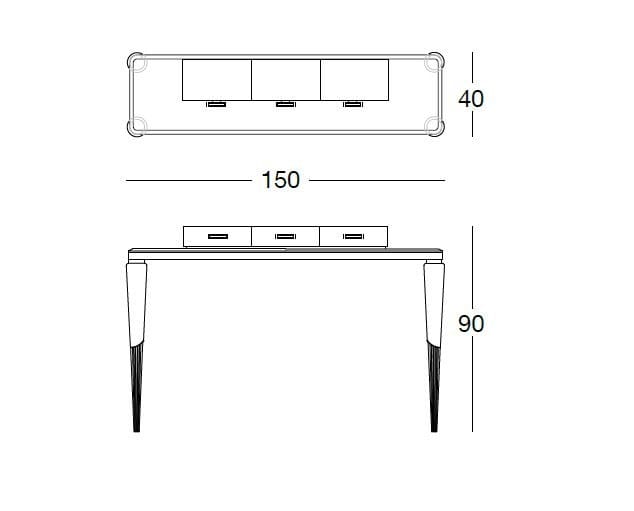 Rectangular console table with drawers ODETTE Loveluxe - Essence Collection By Longhi design ...