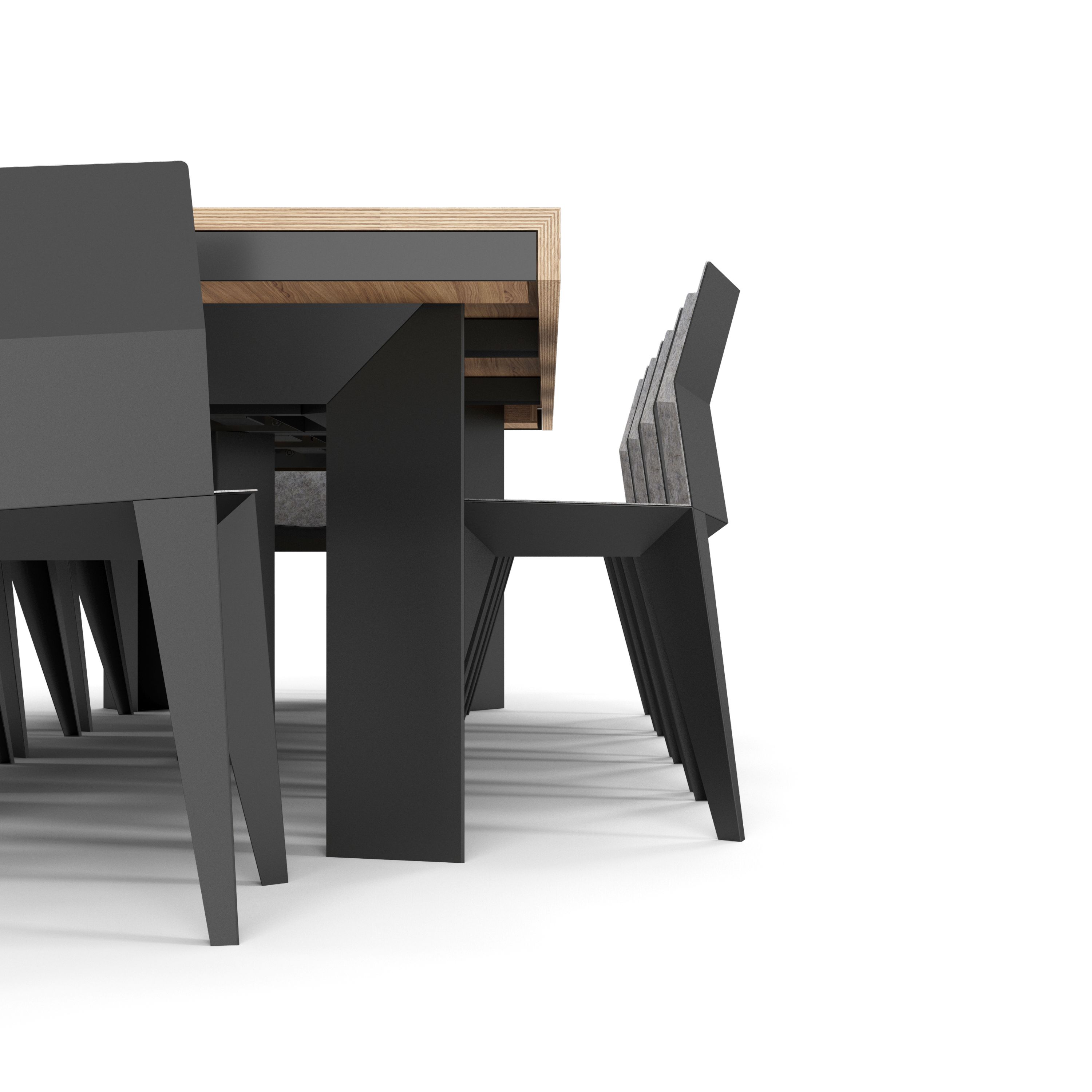 OE4/M Steel and wood meeting table with cable management By ODESD2 ...
