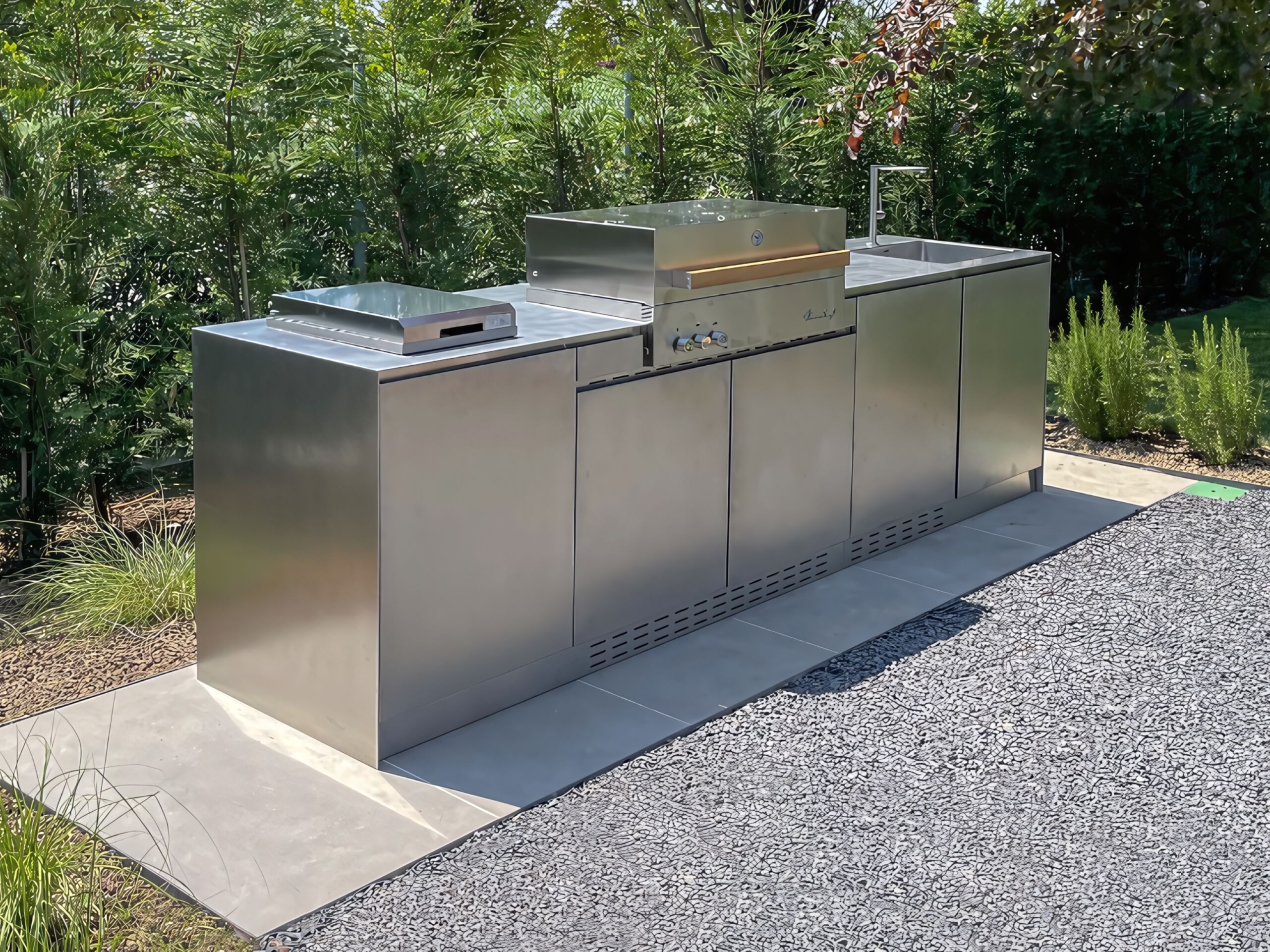 VIA NOLFI Gas stainless steel outdoor kitchen with Barbecue By OF ...