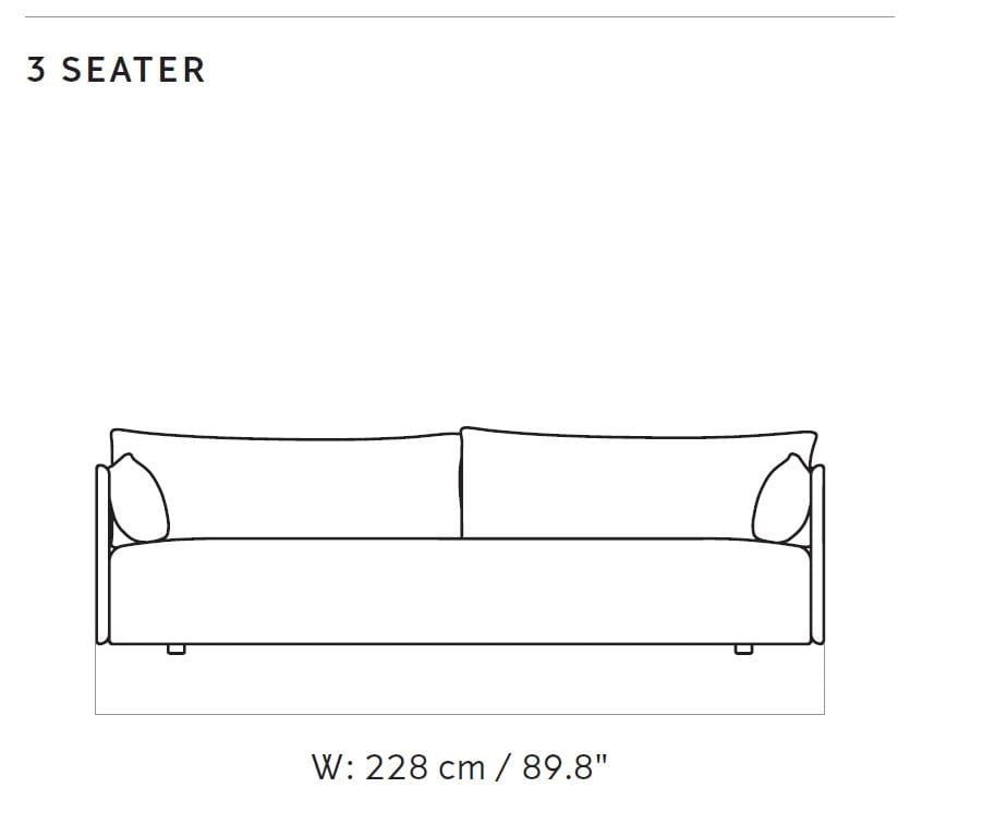 OFFSET SOFA W. LOOSE COVER 3 seater fabric sofa with removable cover By ...