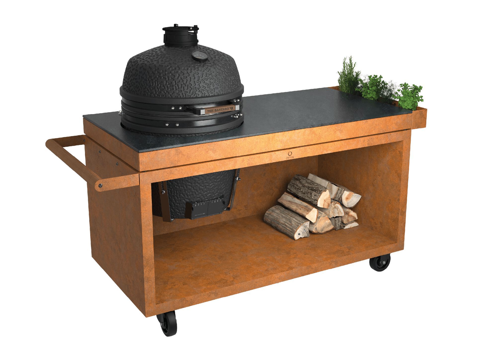 OFYR KAMADO TABLE CORTEN 150 PRO+ CORTEN CERAMIC DARK Barbecue By OFYR