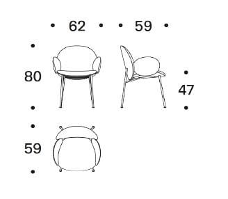 OLA | Sedia con braccioli Collezione Ola By Saba Italia