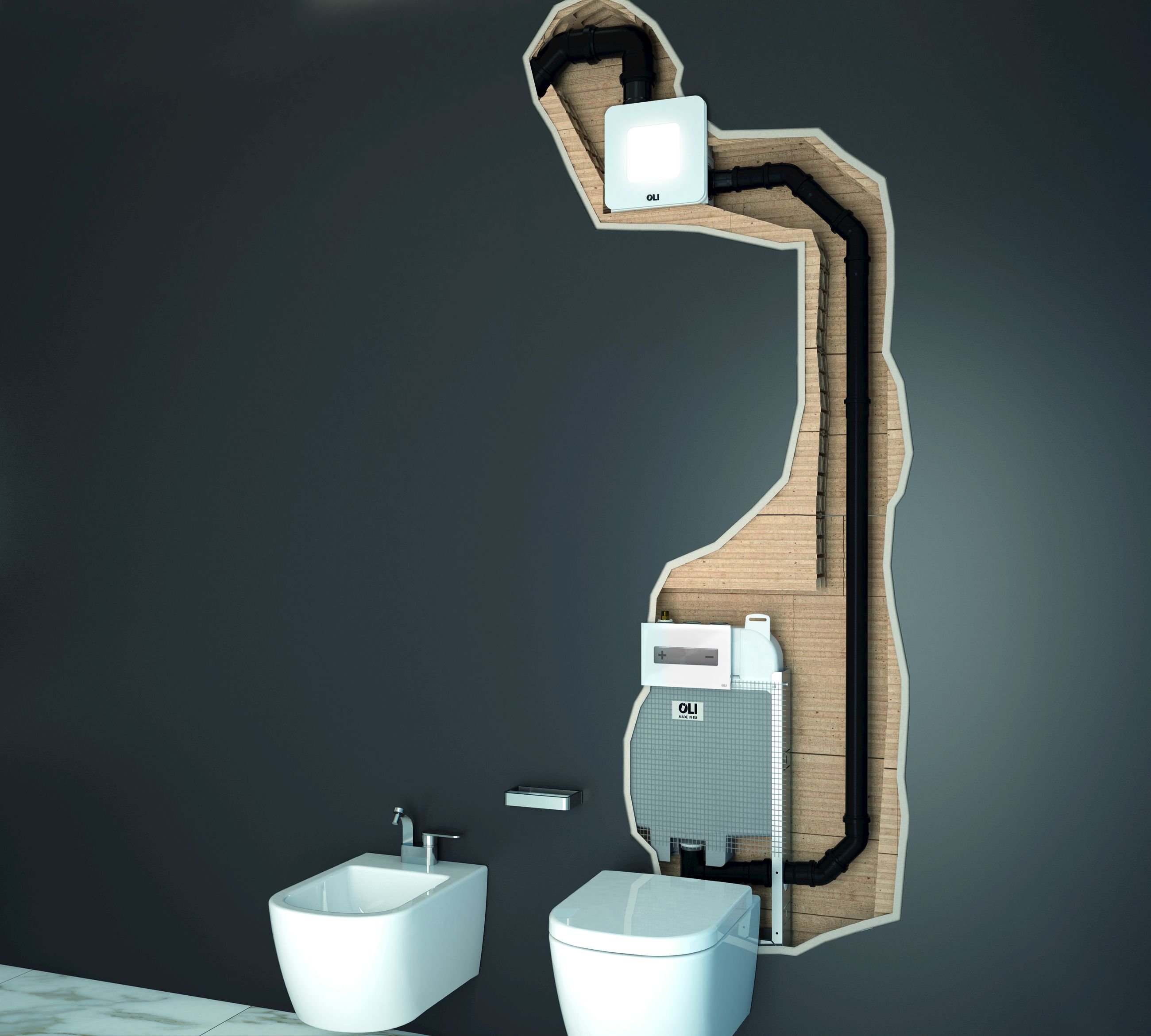 Concealed WC cistern OLI74 PLUS SIMFLEX HAPPY AIR By OLI