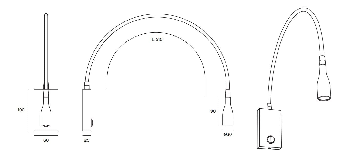 OLORFLEX LED reading lamp with swing arm By Olev