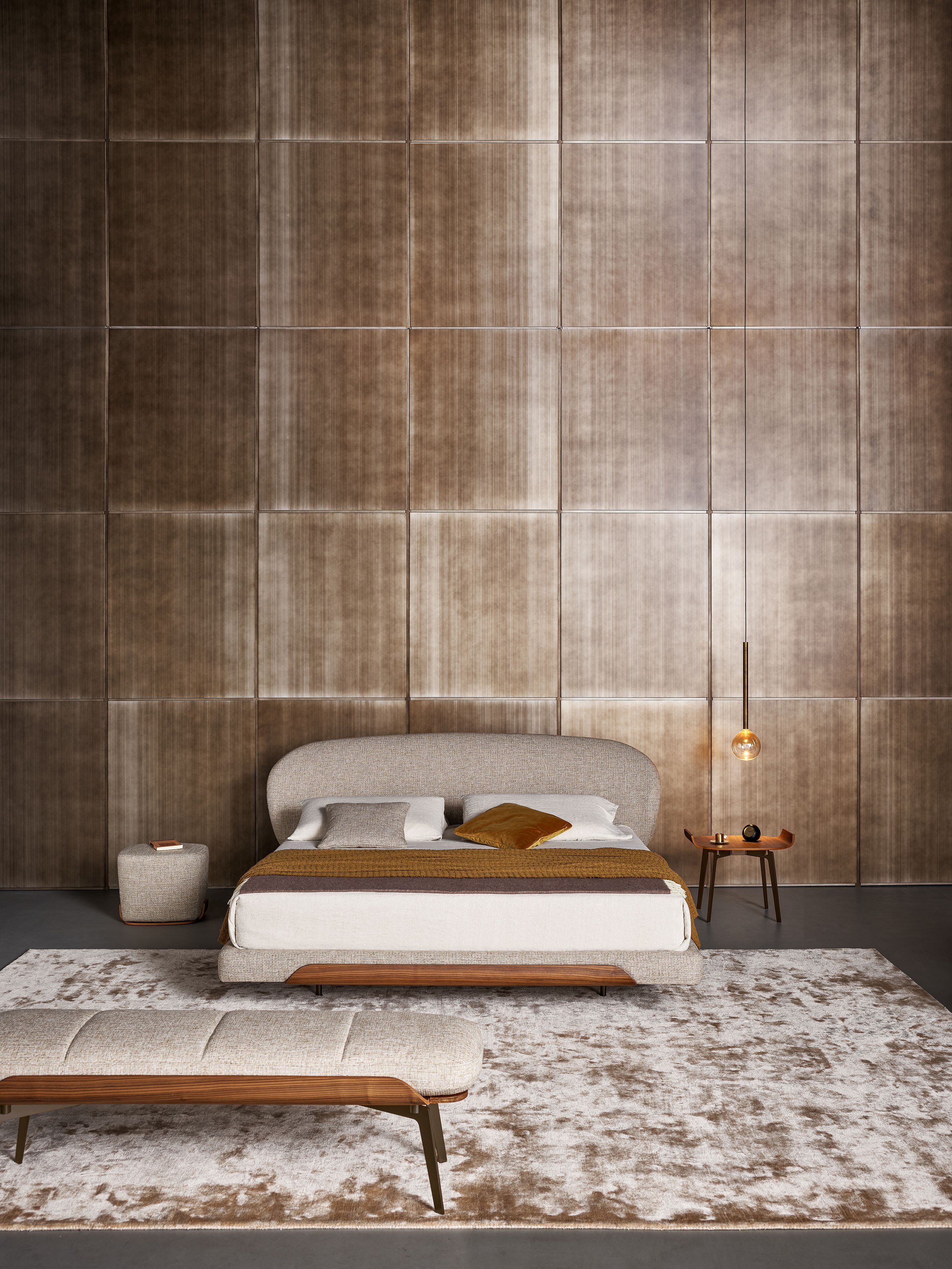 OLOS BED Upholstered fabric double bed By Bonaldo | design Mauro Lipparini