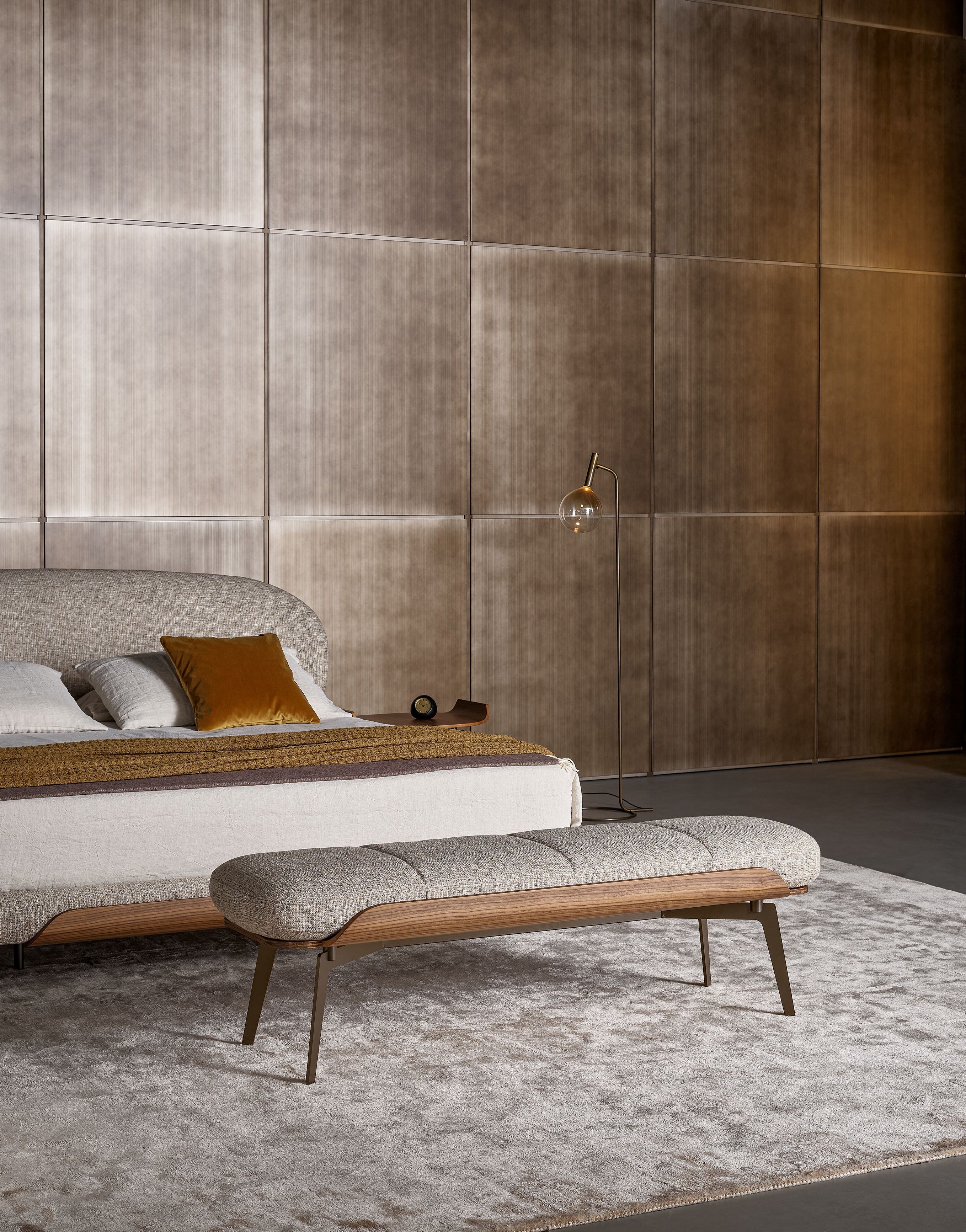 OLOS BENCH Upholstered fabric bench By Bonaldo | design Mauro Lipparini