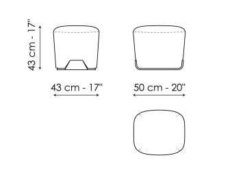 OLOS POUF Rectangular fabric pouf By Bonaldo | design Mauro Lipparini