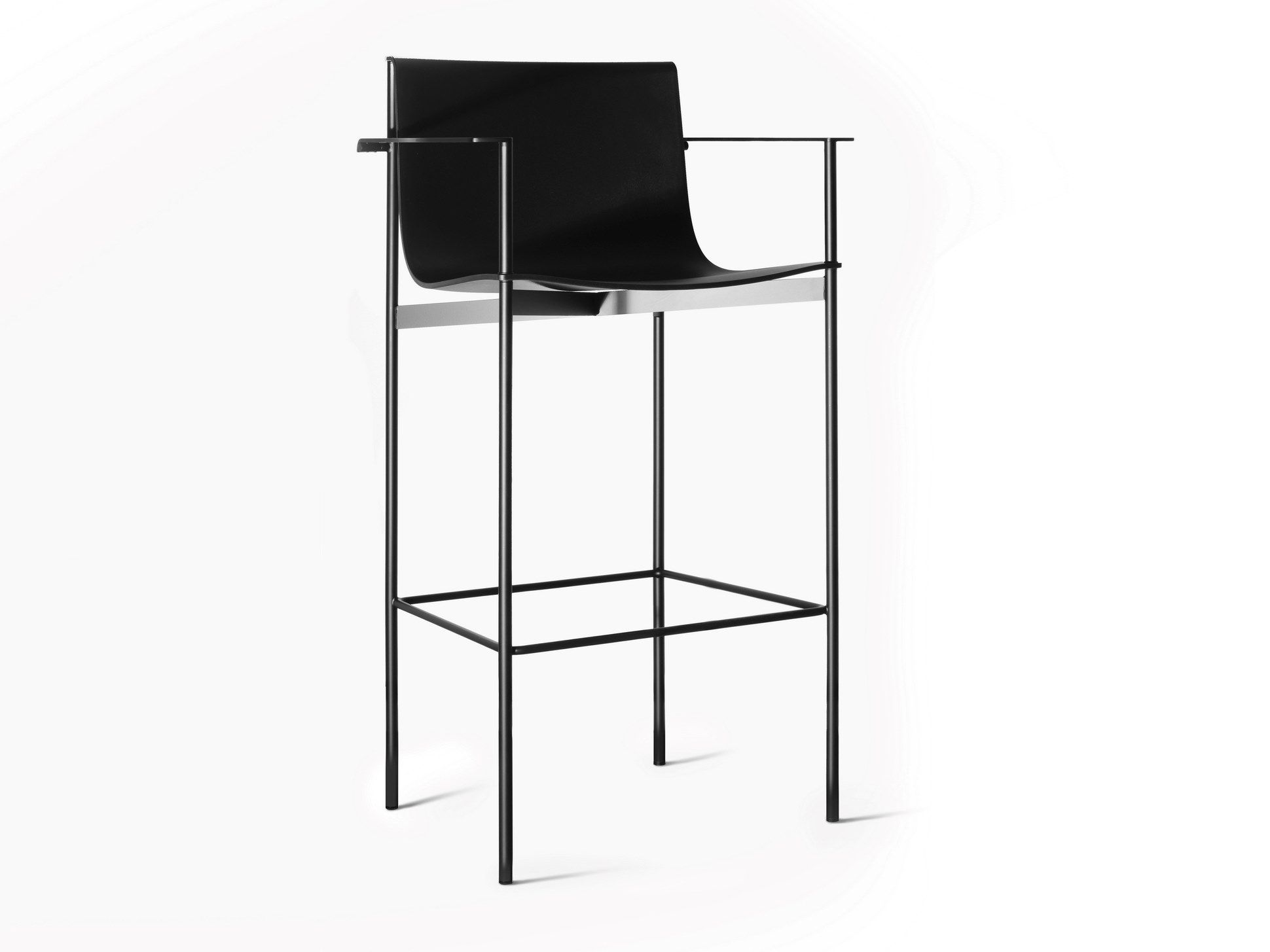 OMBRA High stool with armrests with back By Lema | design Piero Lissoni