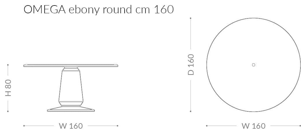 OMEGA Table ronde en ébène By BRUNO ZAMPA