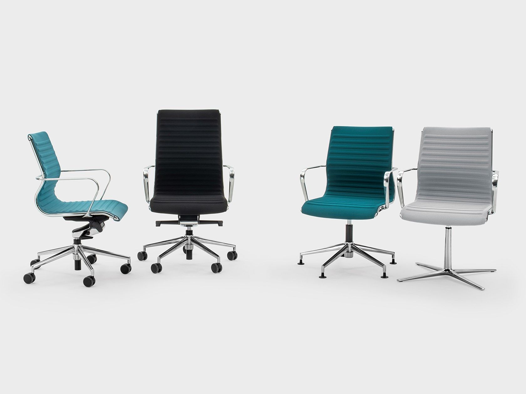 OMEGA Trestle-based fabric office chair with castors By Viganò