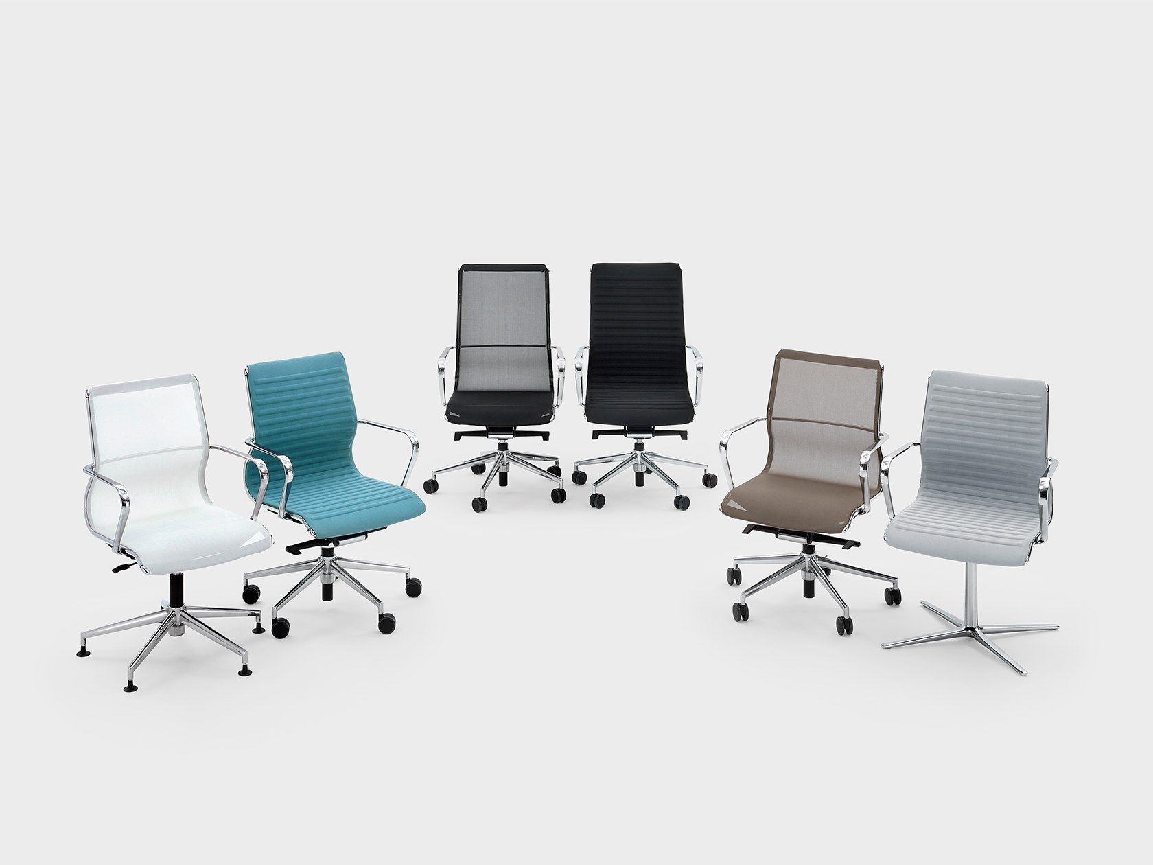 OMEGA Trestle-based fabric office chair with castors By Viganò