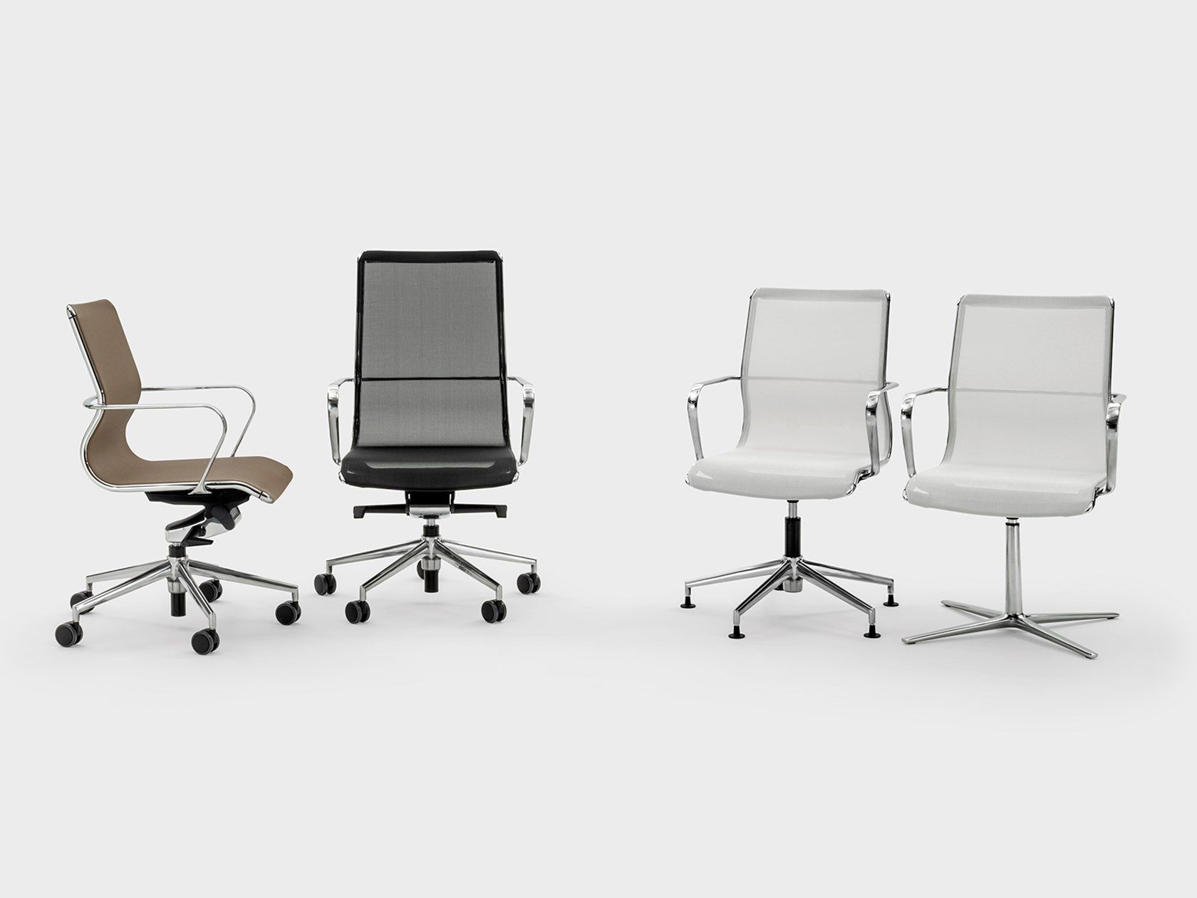 OMEGA Trestle-based fabric office chair with castors By Viganò