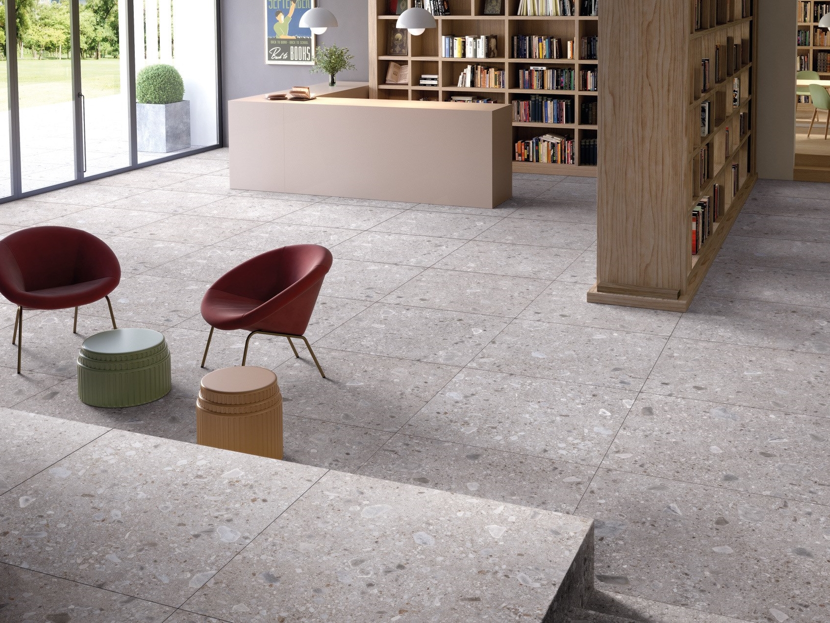 Rectified porcelain stoneware wall/floor tiles with stone effect OMNIA ...