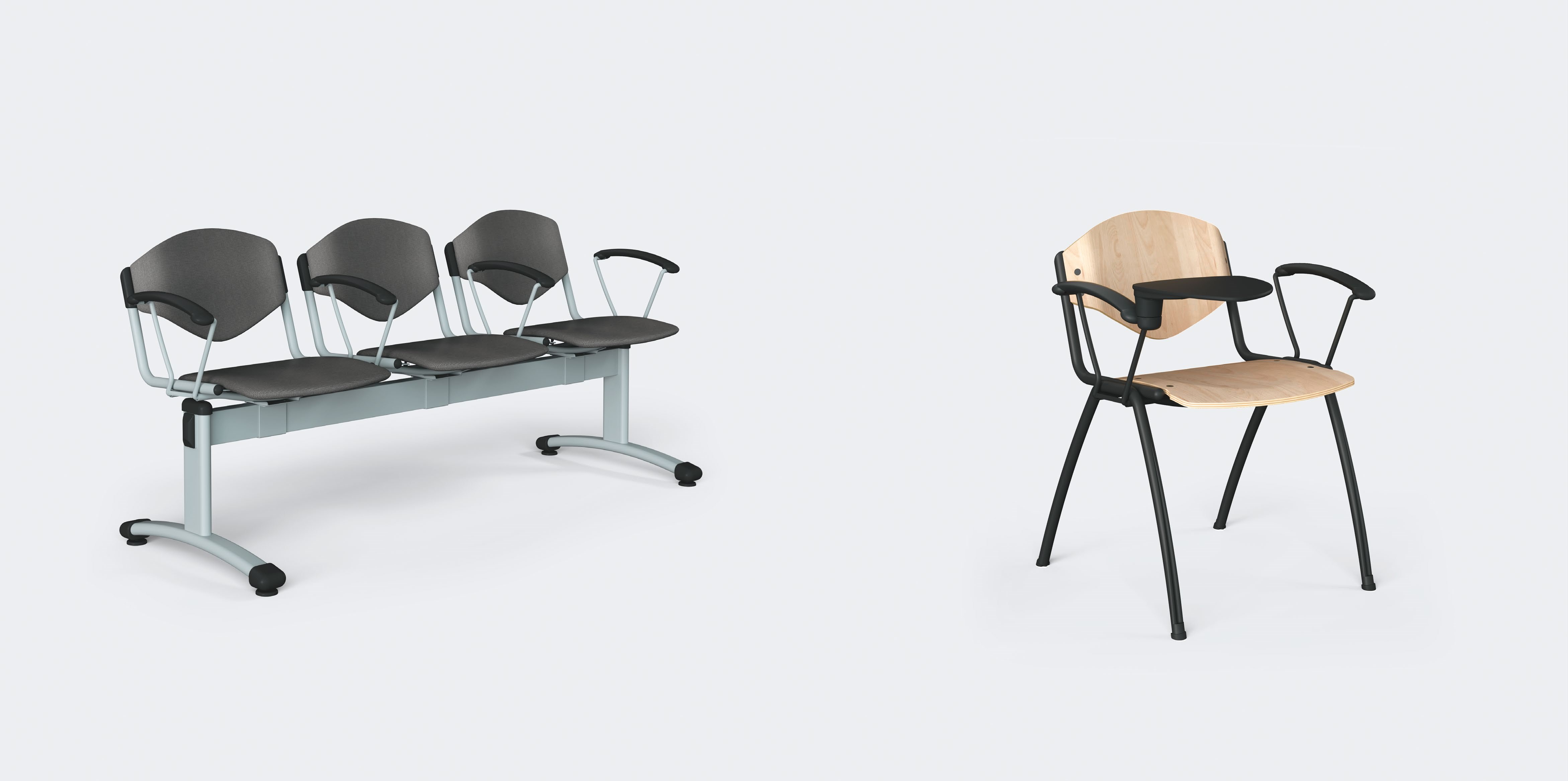 OMNIA CONTRACT | Beam seating with armrests Omnia contract Collection ...