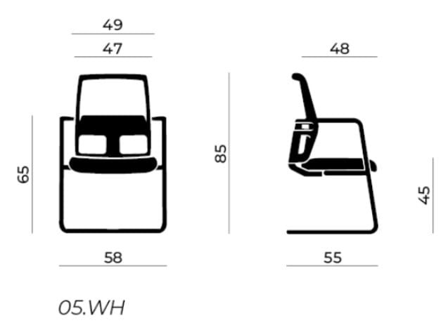 OMNIA WHITE 05 Silla cantilever con brazos By Nahu