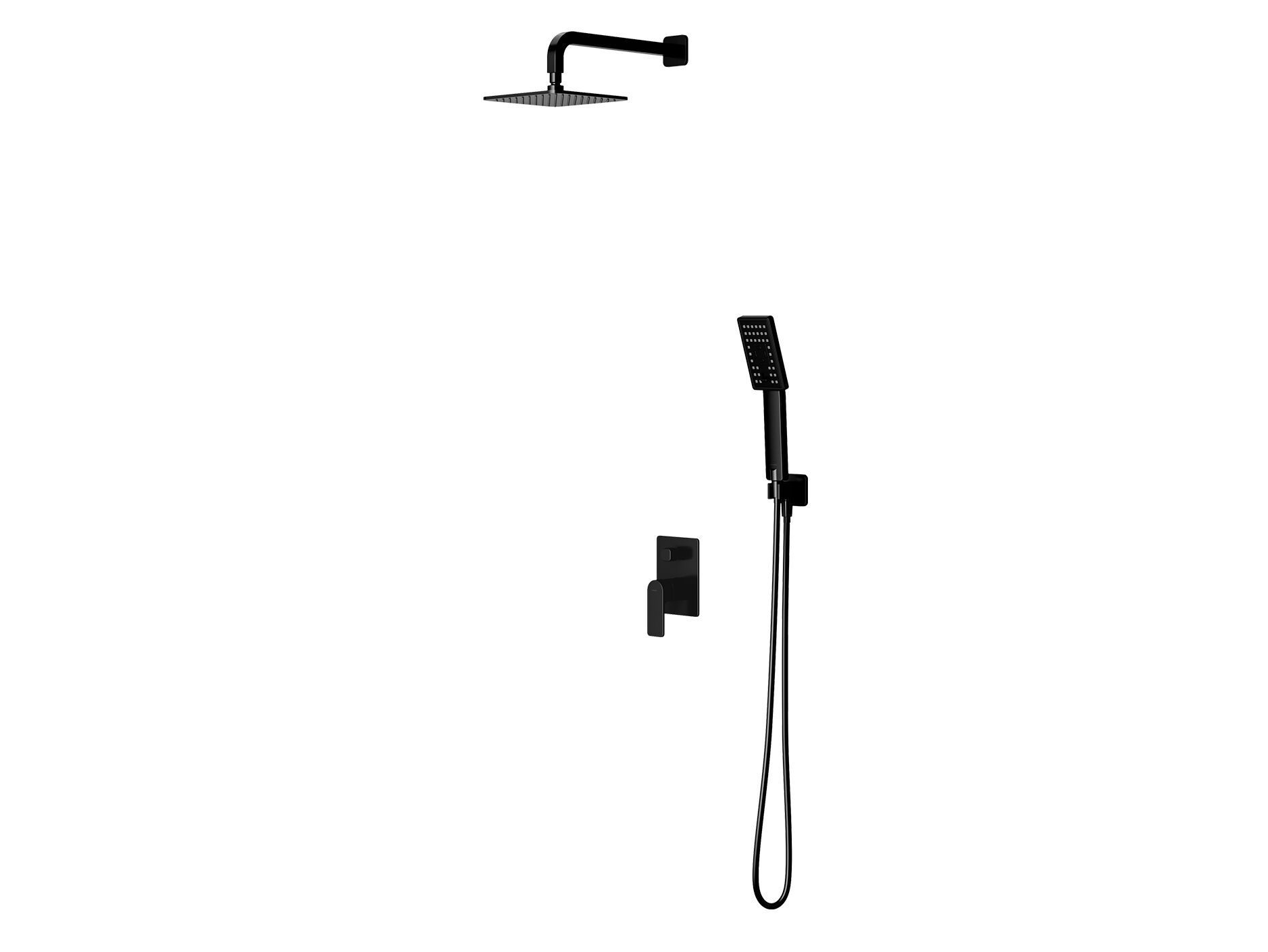 BARETTI SYSBA10 Recessed shower set with overhead shower and hand ...