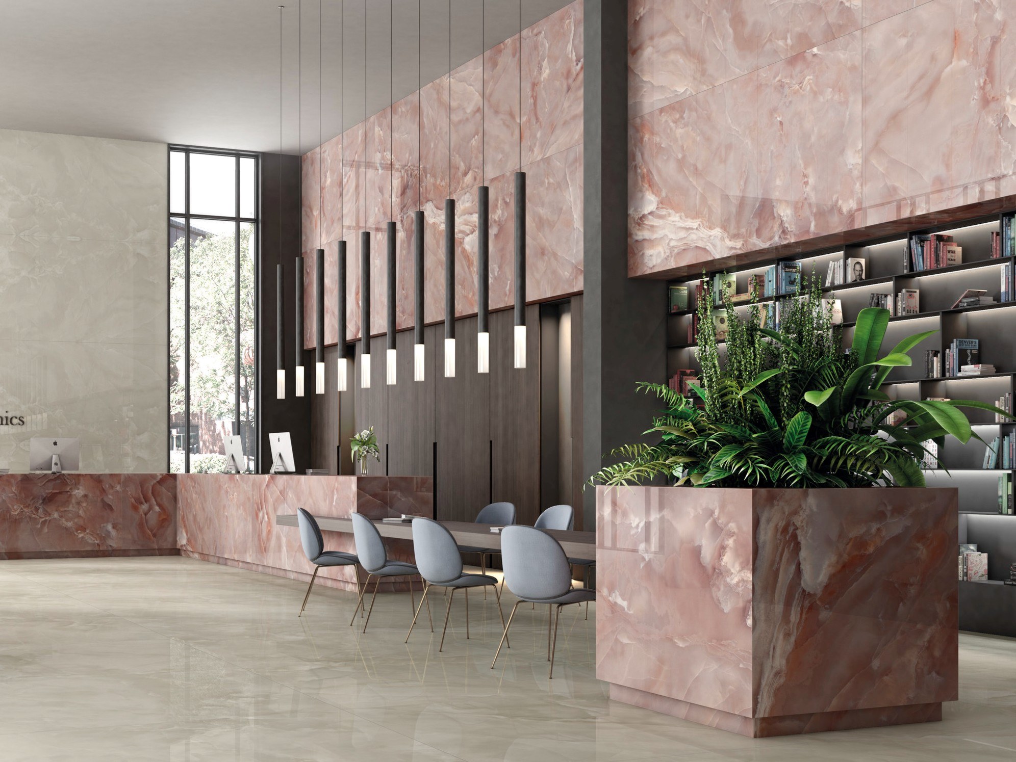 Indoor/outdoor porcelain stoneware wall/floor tiles with marble effect ...