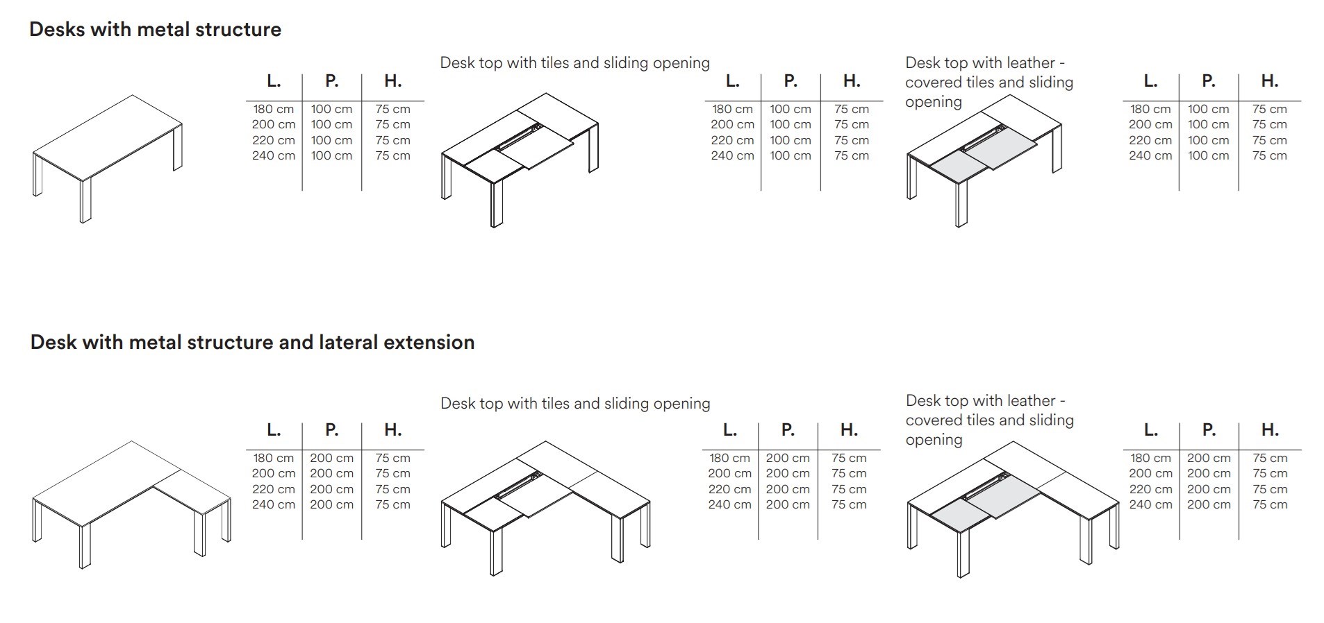 ONO Sectional rectangular aluminium office desk By FREZZA