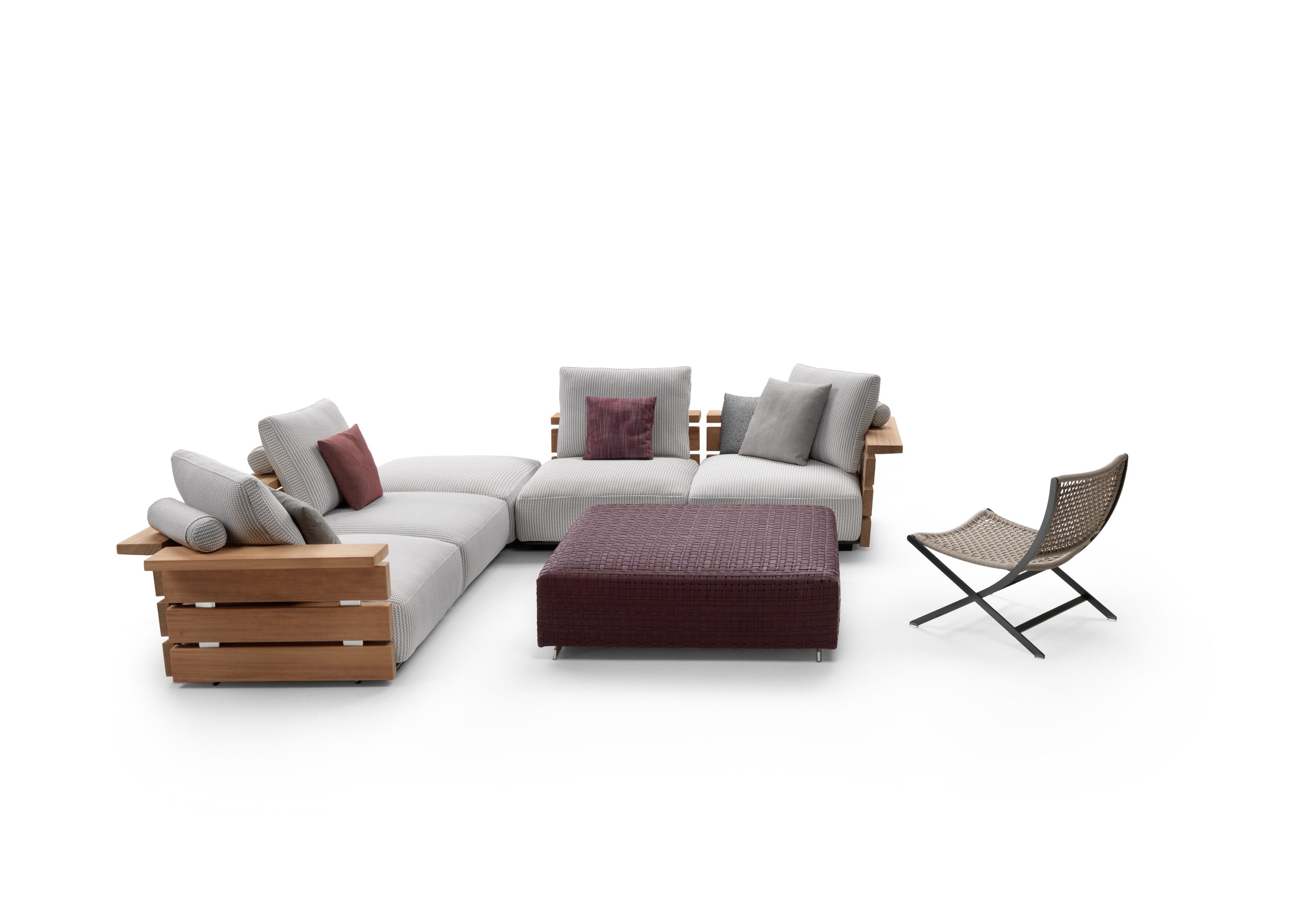 Sectional fabric outdoor sofa ONTARIO By Flexform design Antonio Citterio