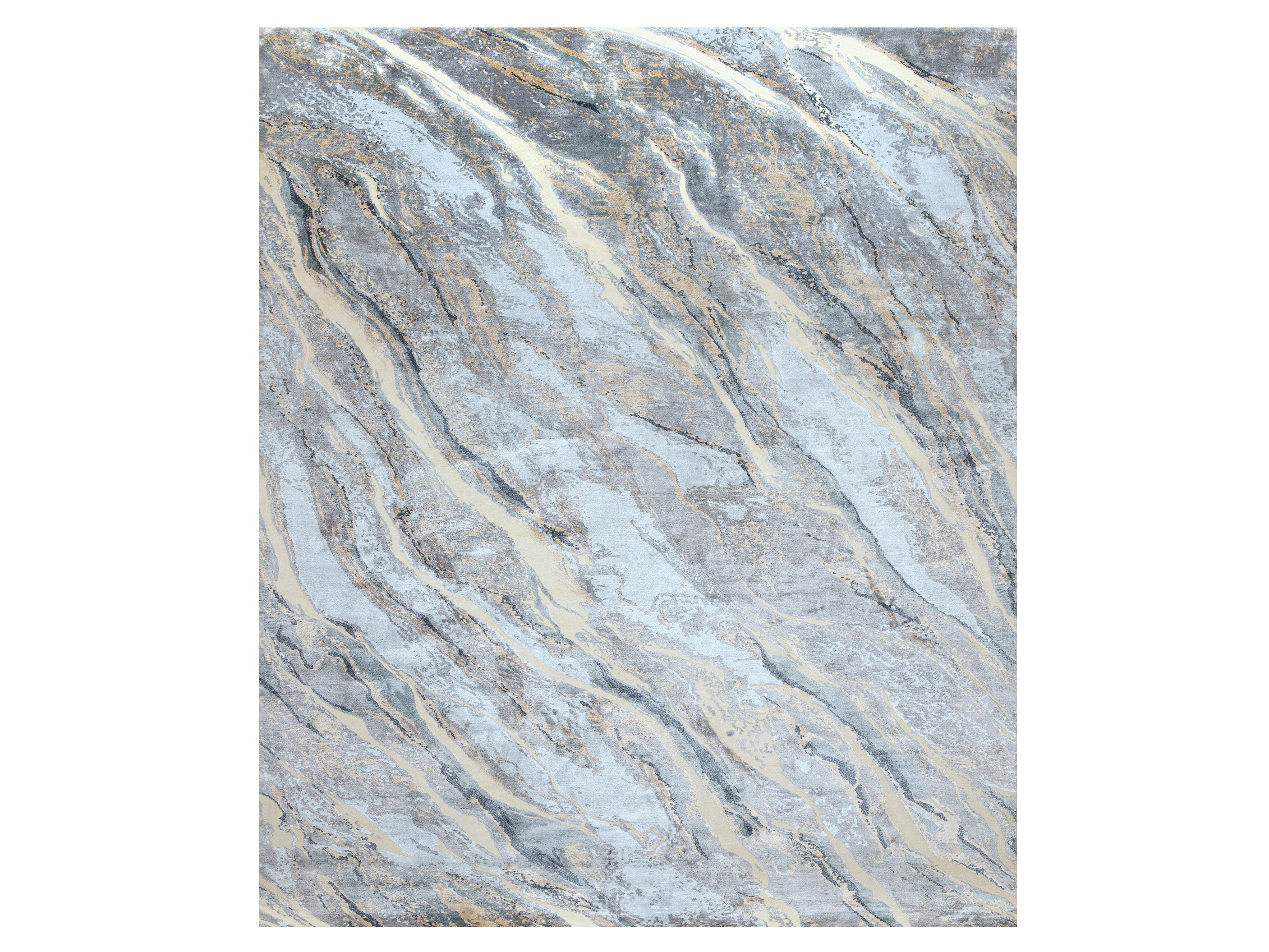 ONYX STARDUST Rectangular handmade silk rug By Edition Bougainville