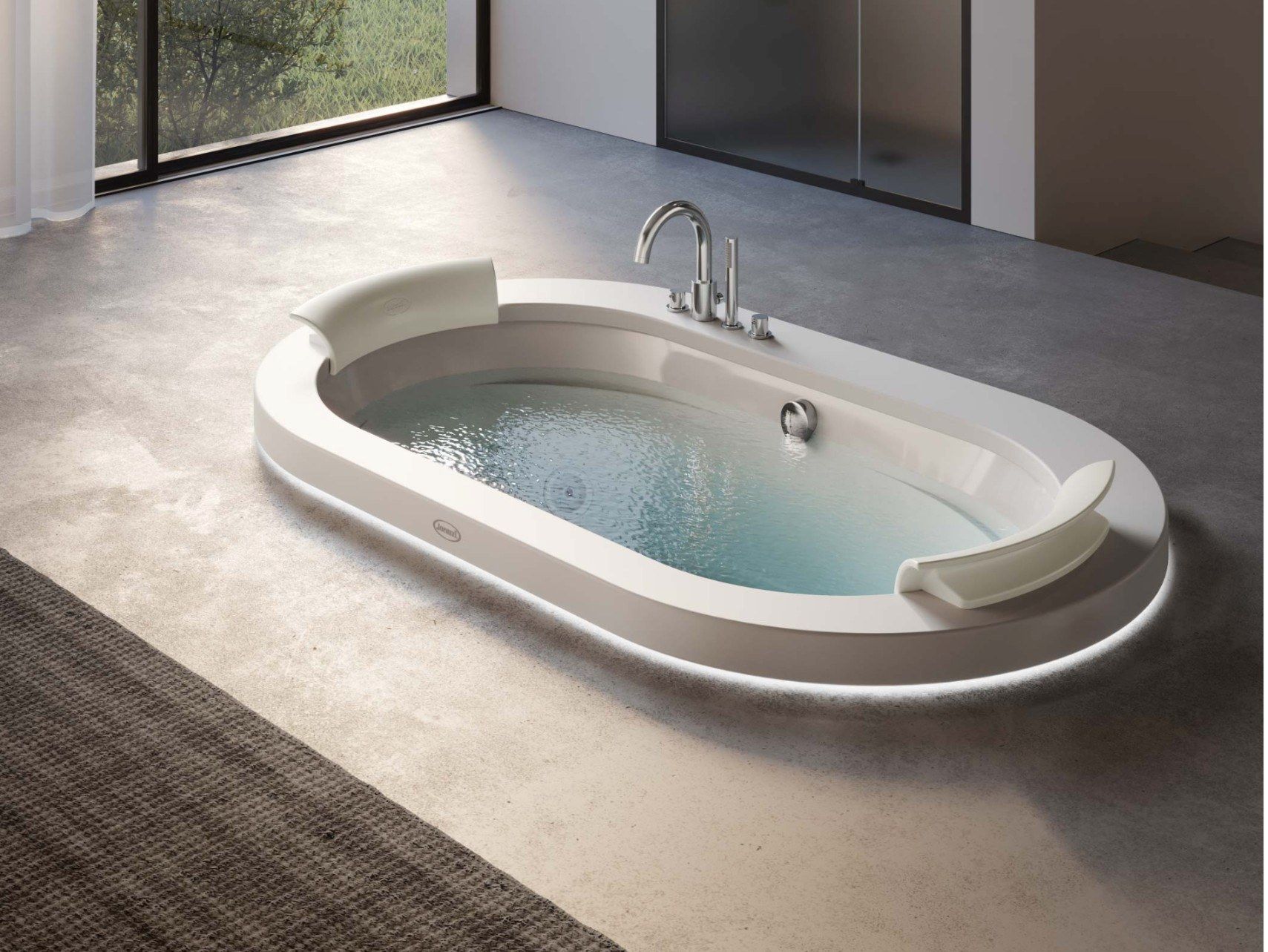 Whirlpool built-in bathtub with Corian® top OPALIA CORIAN® By Jacuzzi®