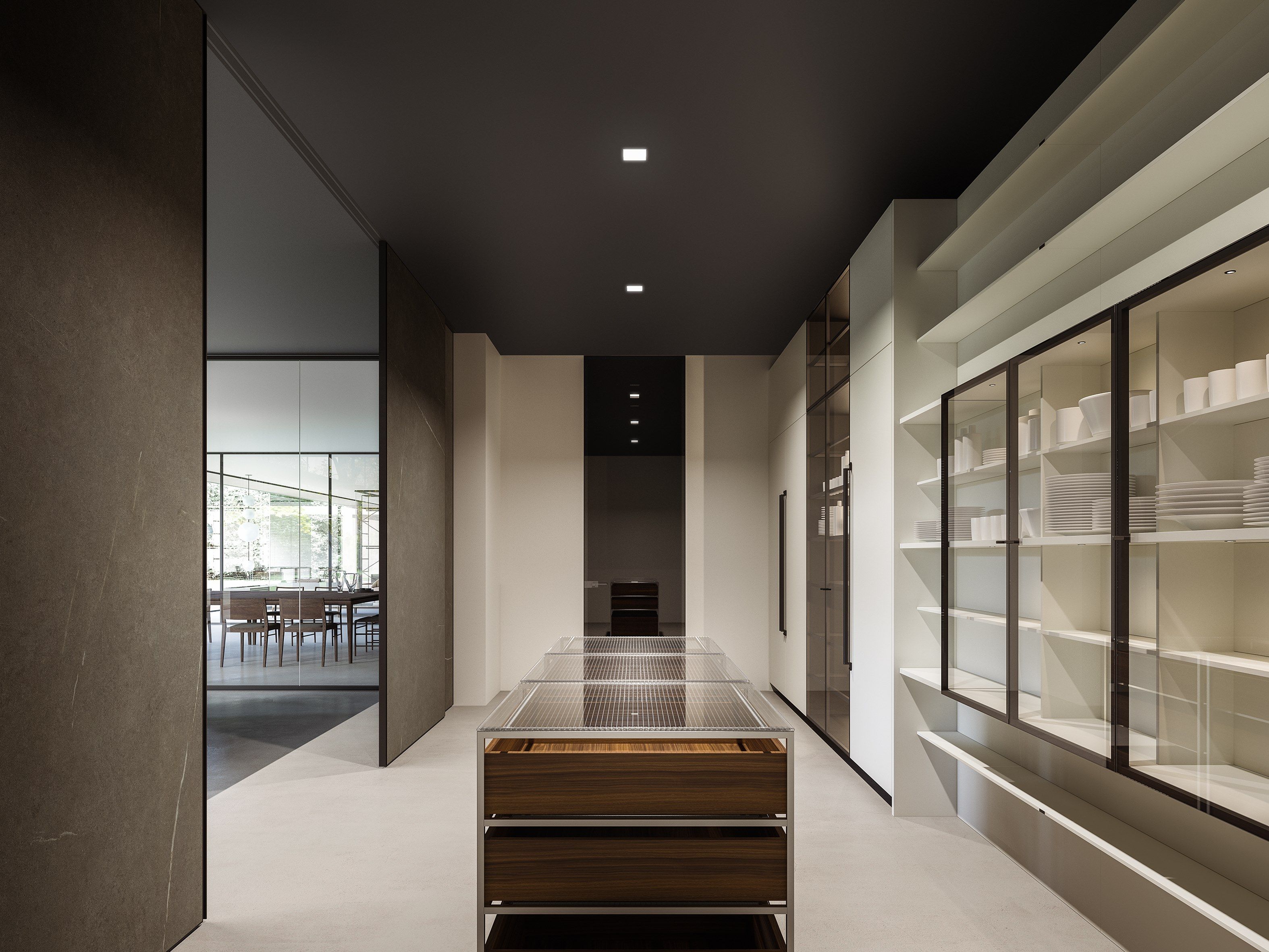 Glass patio door OPEN PROJECTS / SEQUENTIALITY By ADL design Massimo Luca