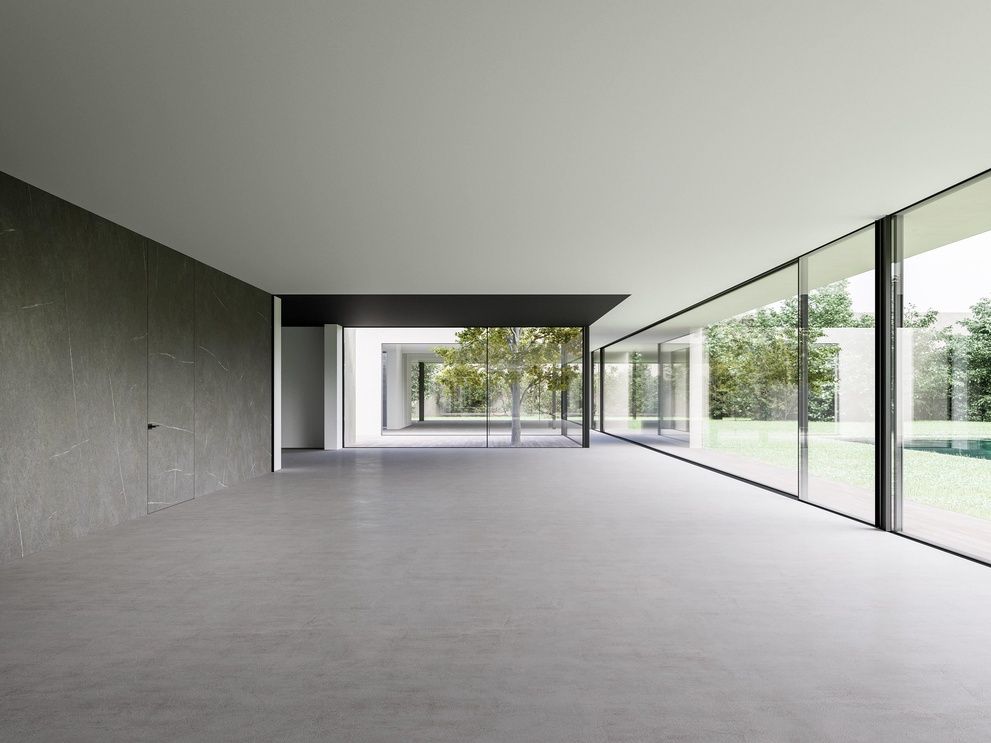 Glass patio door OPEN PROJECTS / SEQUENTIALITY By ADL design Massimo Luca
