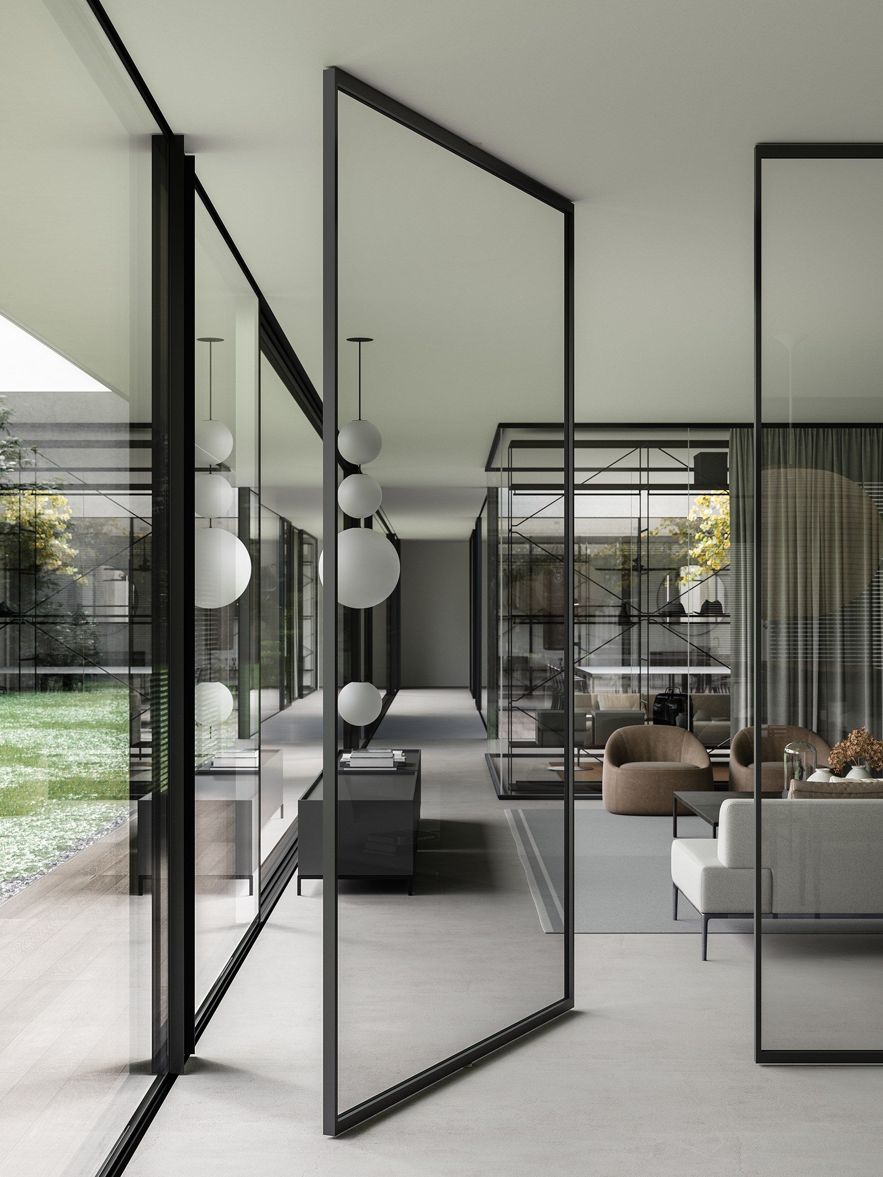 Glass patio door OPEN PROJECTS / SEQUENTIALITY By ADL design Massimo Luca