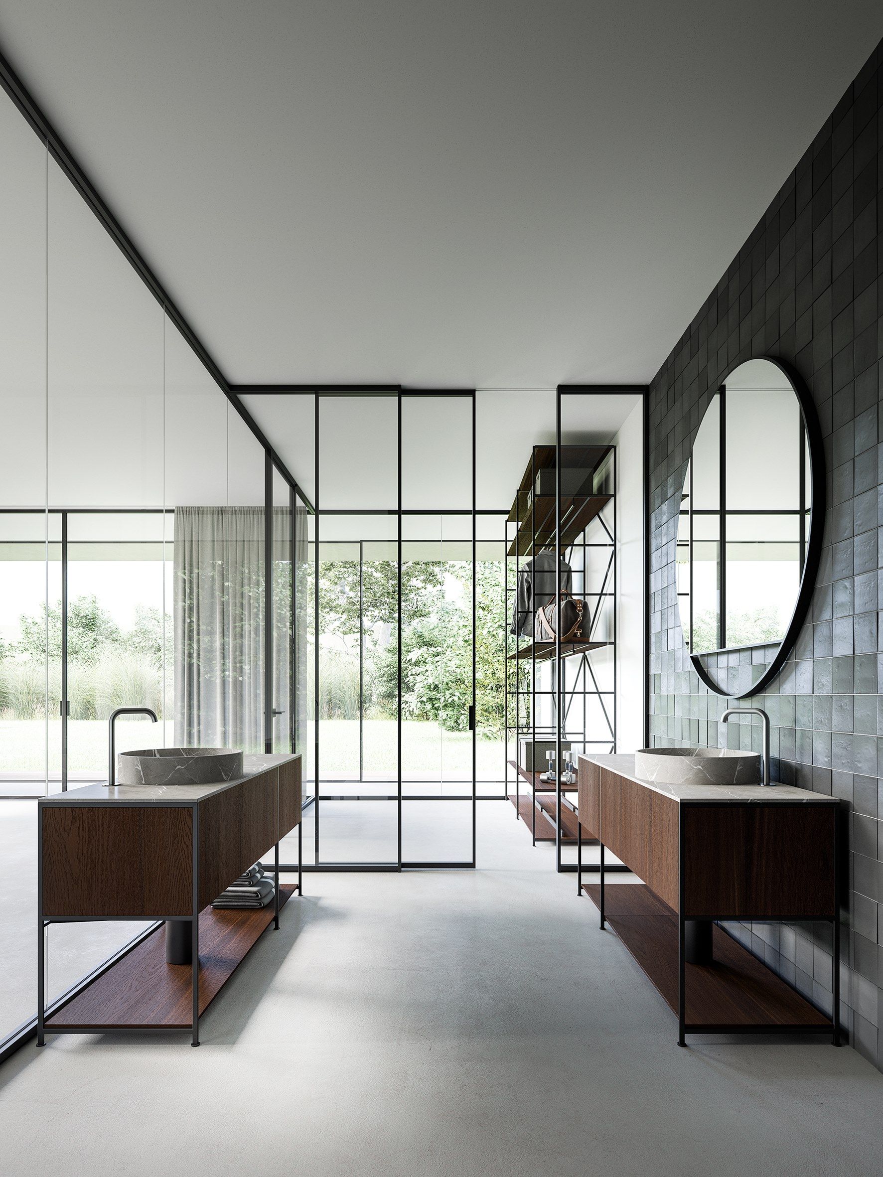 Glass patio door OPEN PROJECTS / SEQUENTIALITY By ADL design Massimo Luca