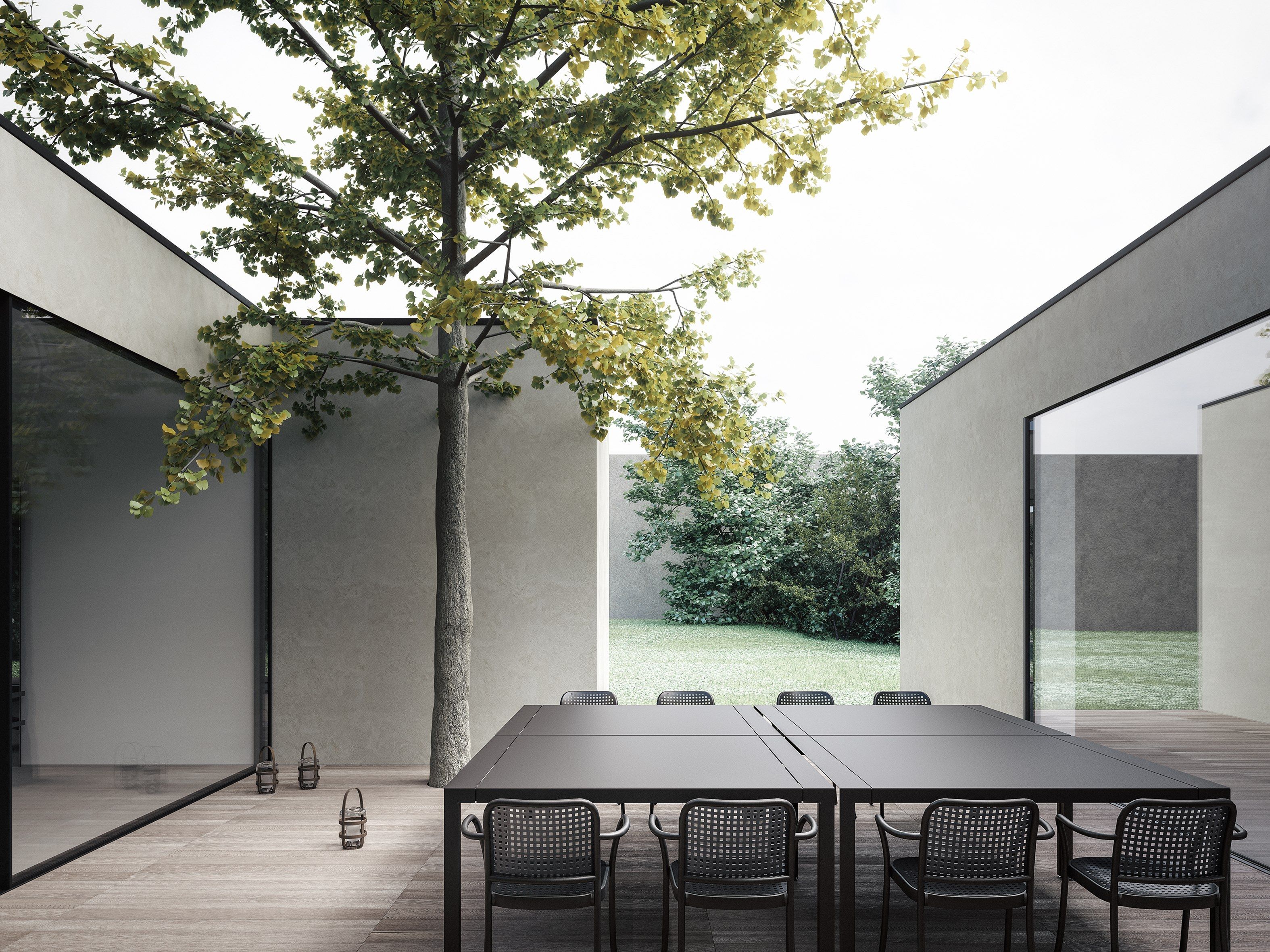 Glass patio door OPEN PROJECTS / SEQUENTIALITY By ADL design Massimo Luca