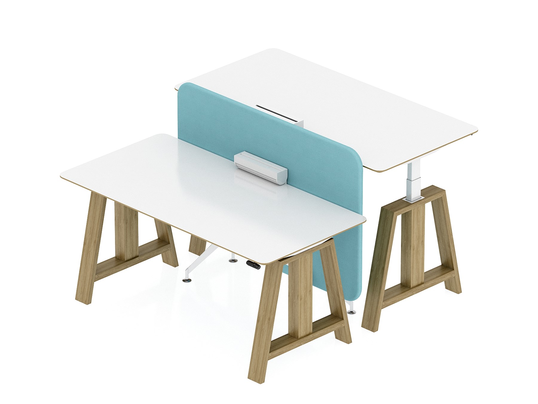 Height-adjustable workstation desk OPEN UP By Tuna Ofis