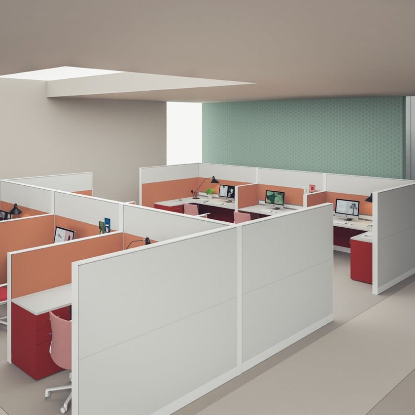 OPENWALL Freestanding modular wooden office screen By PROF