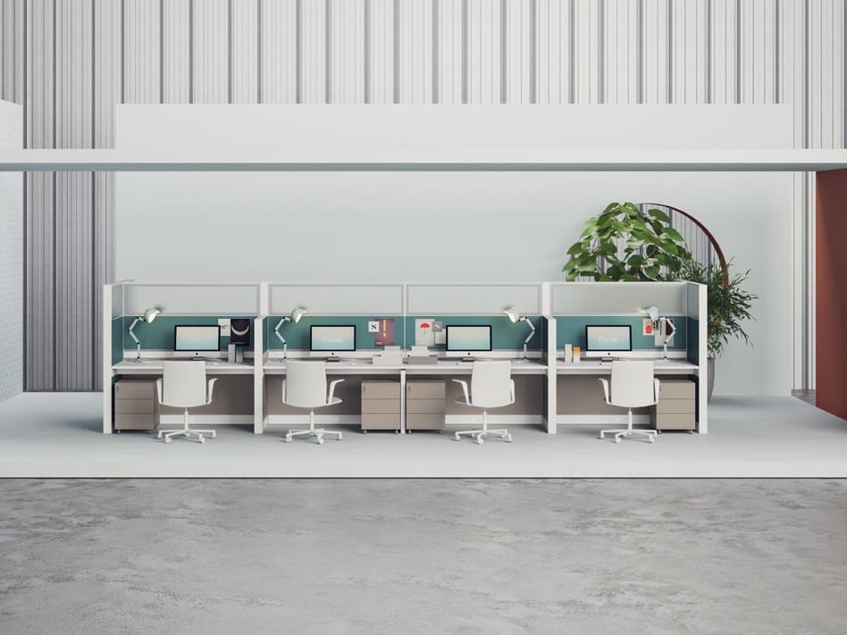 OPENWALL Freestanding modular wooden office screen By PROF