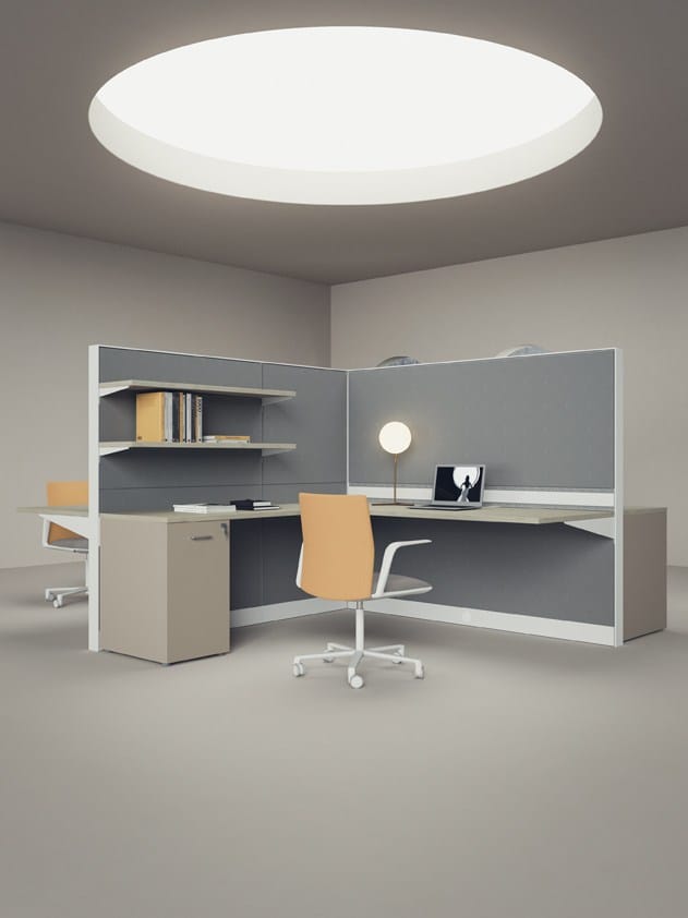 OPENWALL Freestanding modular wooden office screen By PROF
